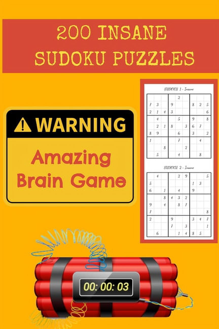 200 INSANE Sudoku Puzzles WARNING Amazing Brain Game: challenging and ...