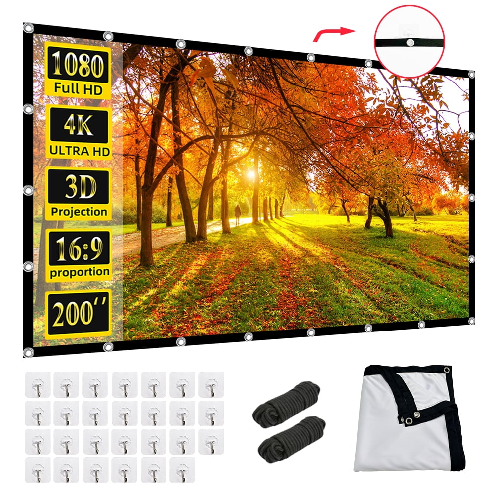 Free Shipping! 200 Inch Projection Screen GAINVANE 4K 16:9 HD Rear ...