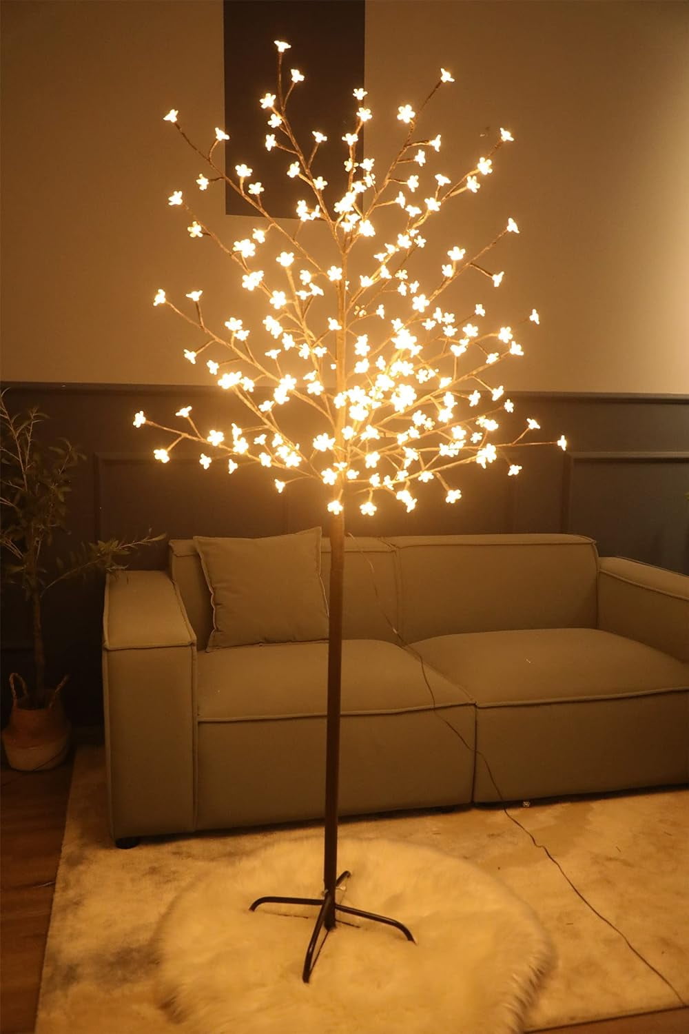 200 LED Cherry Blossom Tree Light 6 FT Lighted Up Tree, Artificial Tree ...