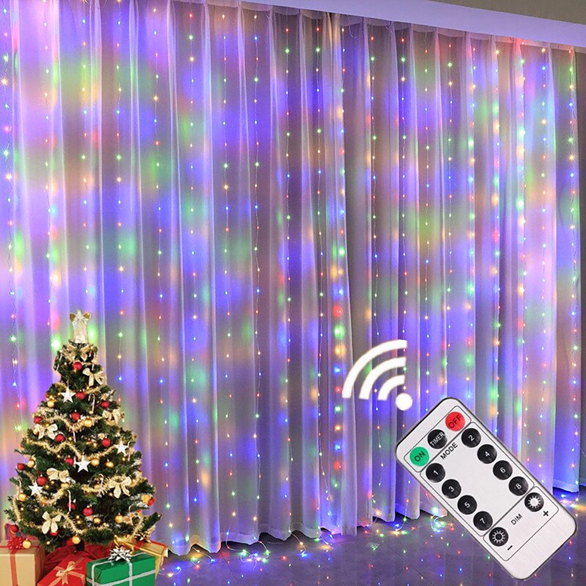 200 LED Curtain Lights, USB Window Lights, 3m x 2m 8 Modes Remote ...