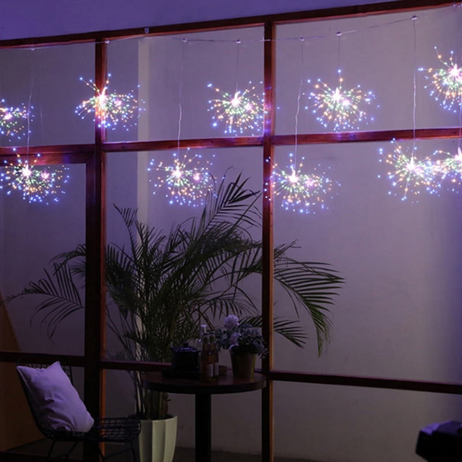 200 LED Starburst String Lights Topboutique Solar Hanging Fairy Star Lights Waterproof Hanging ...