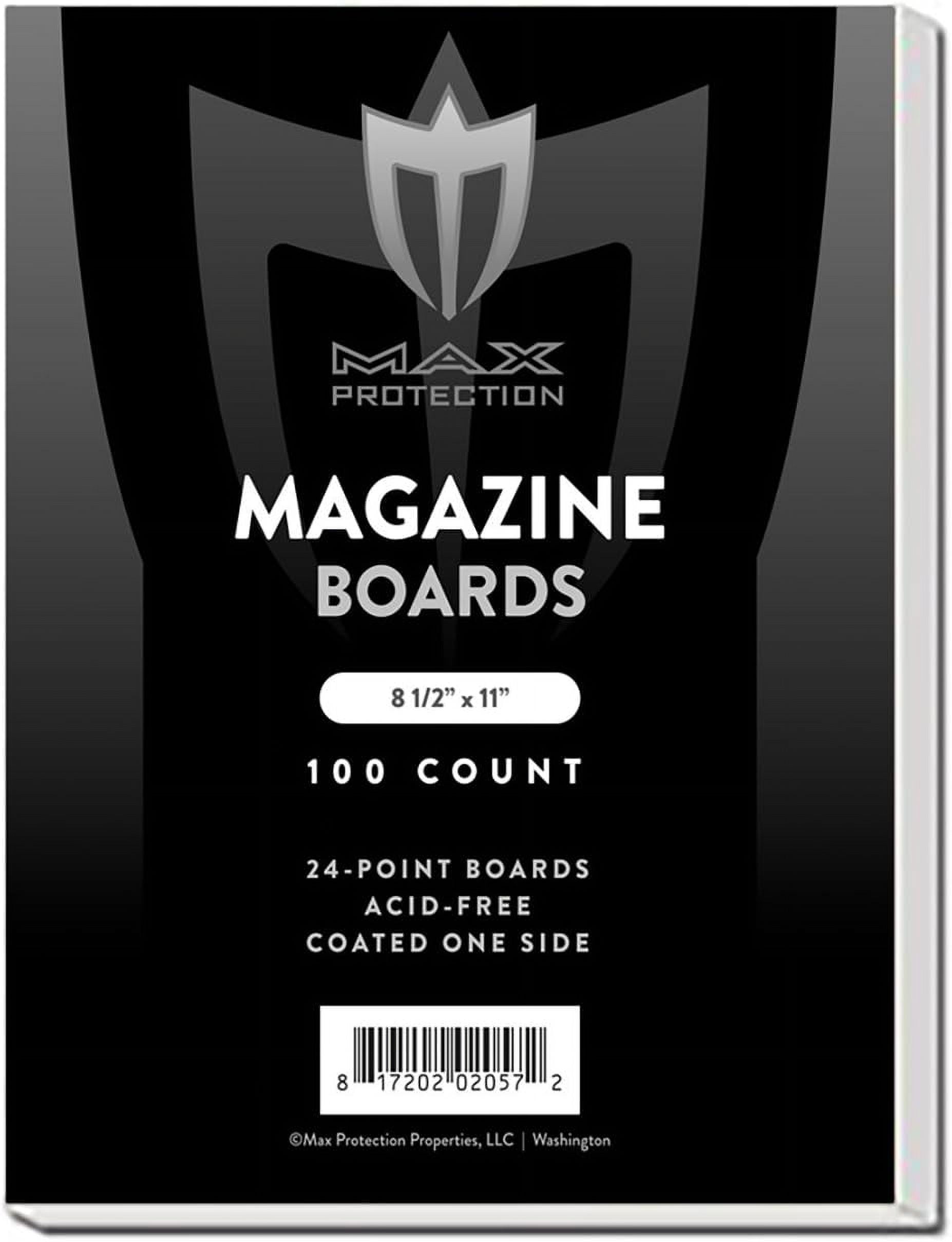 200 MAGAZINE Size White Comic Backing Boards by Max Pro (8.5" x 11 ...