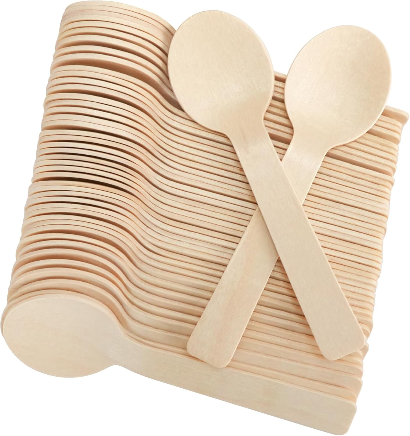 200 Mini Wooden Spoons, 4 Inch Length, Biodegradable Compostable Eco ...