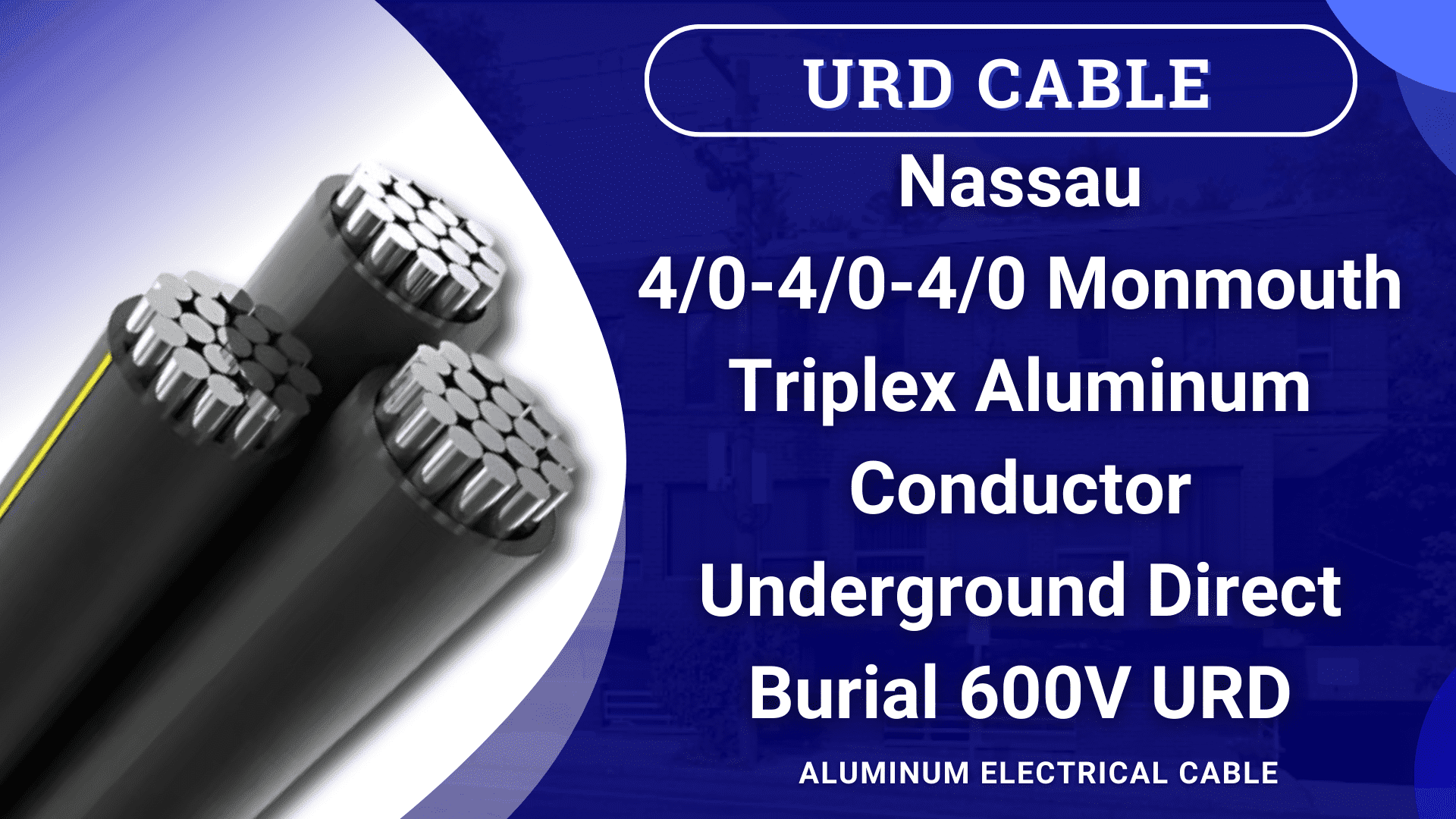 200' Monmouth 4/0-4/0-4/0 Aluminum URD Triplex cable - Walmart.com