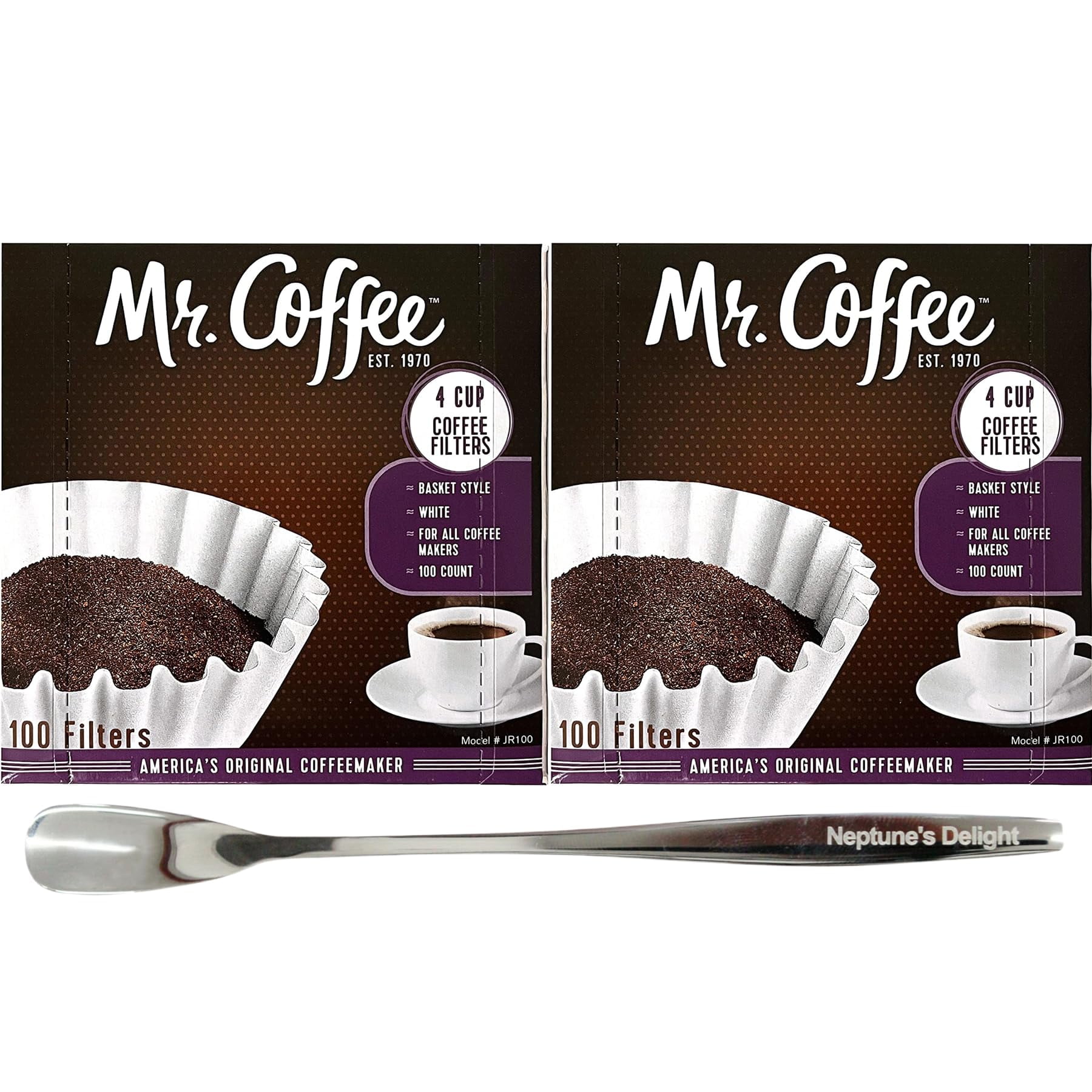 200 Mr. Coffee Filters 4 Cup (2 packs of 100) With Neptune's ...