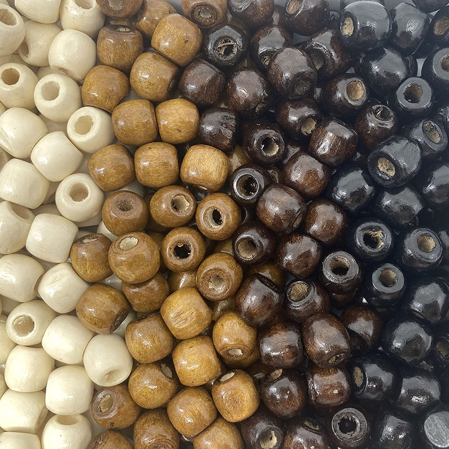 600 White Wood Beads Bulk 10mm Round Wood Bead with 3mm Large Hole ...