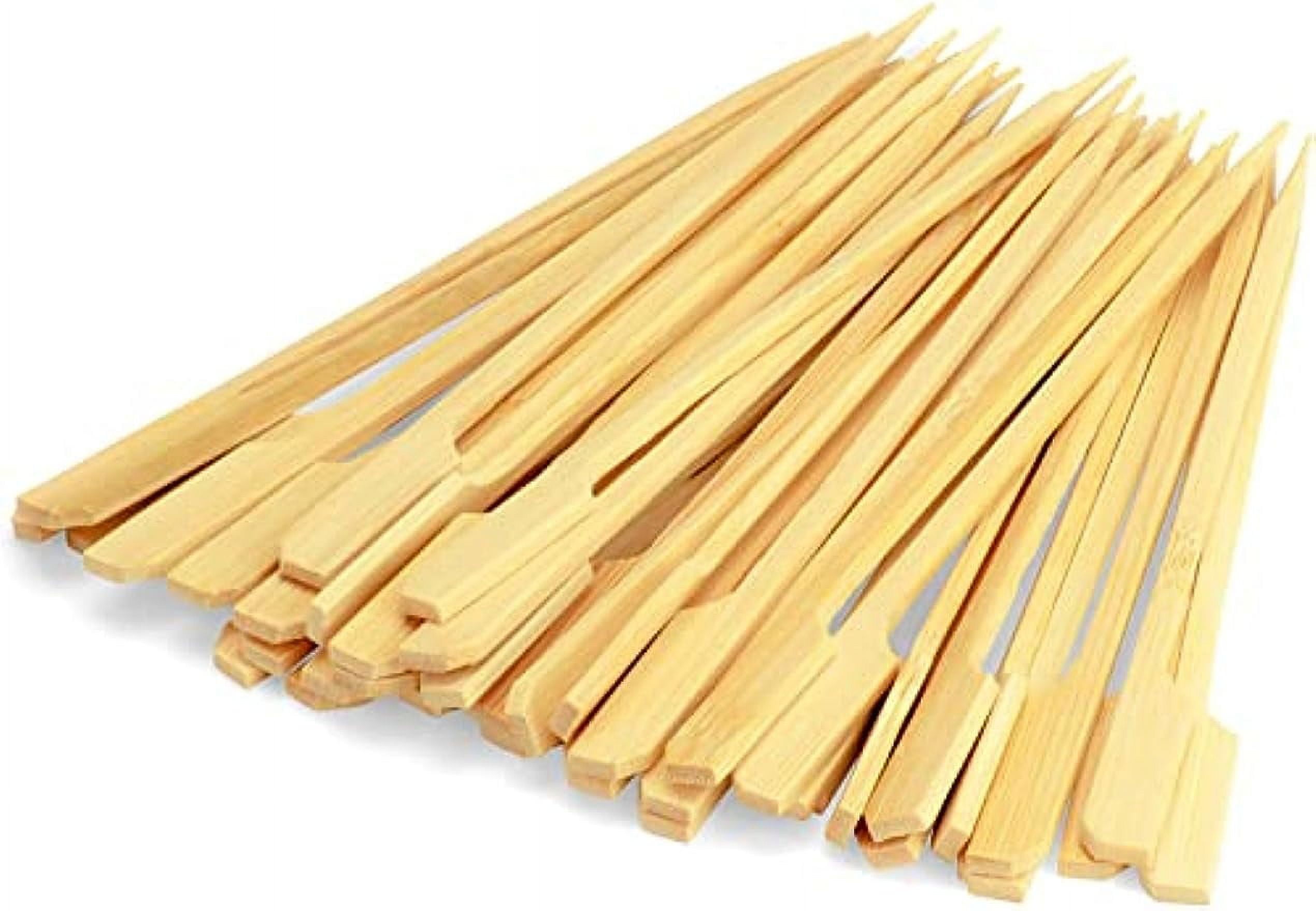 200 Natural Bamboo Paddle Picks, 6 inch Wood, Barbecue, Kabob Skewers ...