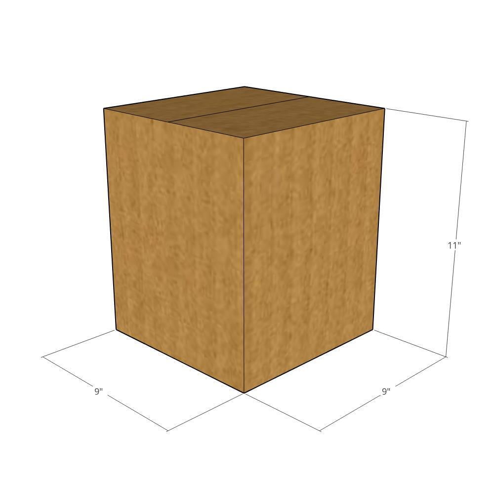 9x9x11 Kraft Brown Corrugated Shipping Boxes, 32 ECT Single-Wall, Qty ...