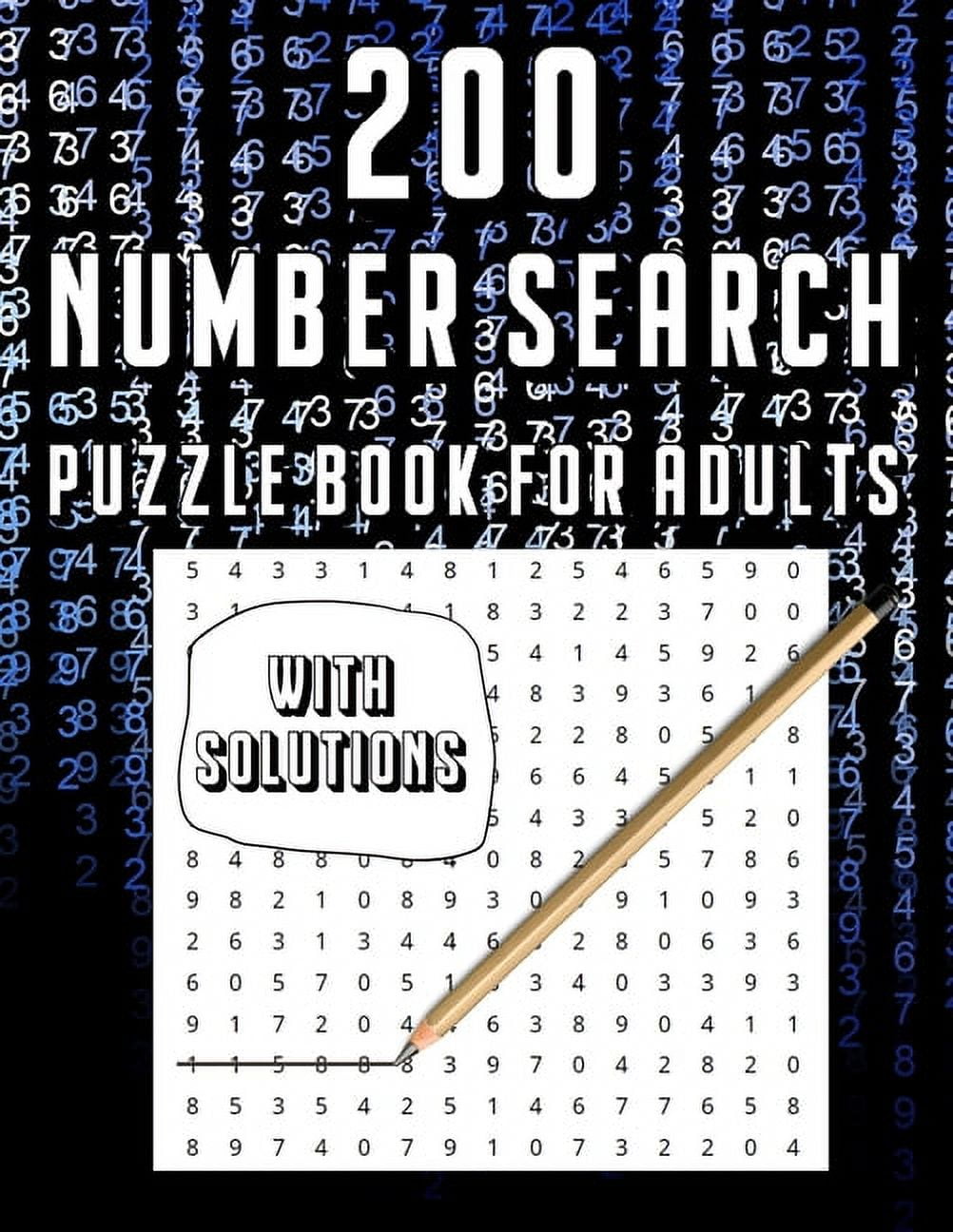 200 Number Search Puzzle Book For Adults: Big PuzzleBook Find Numbers ...