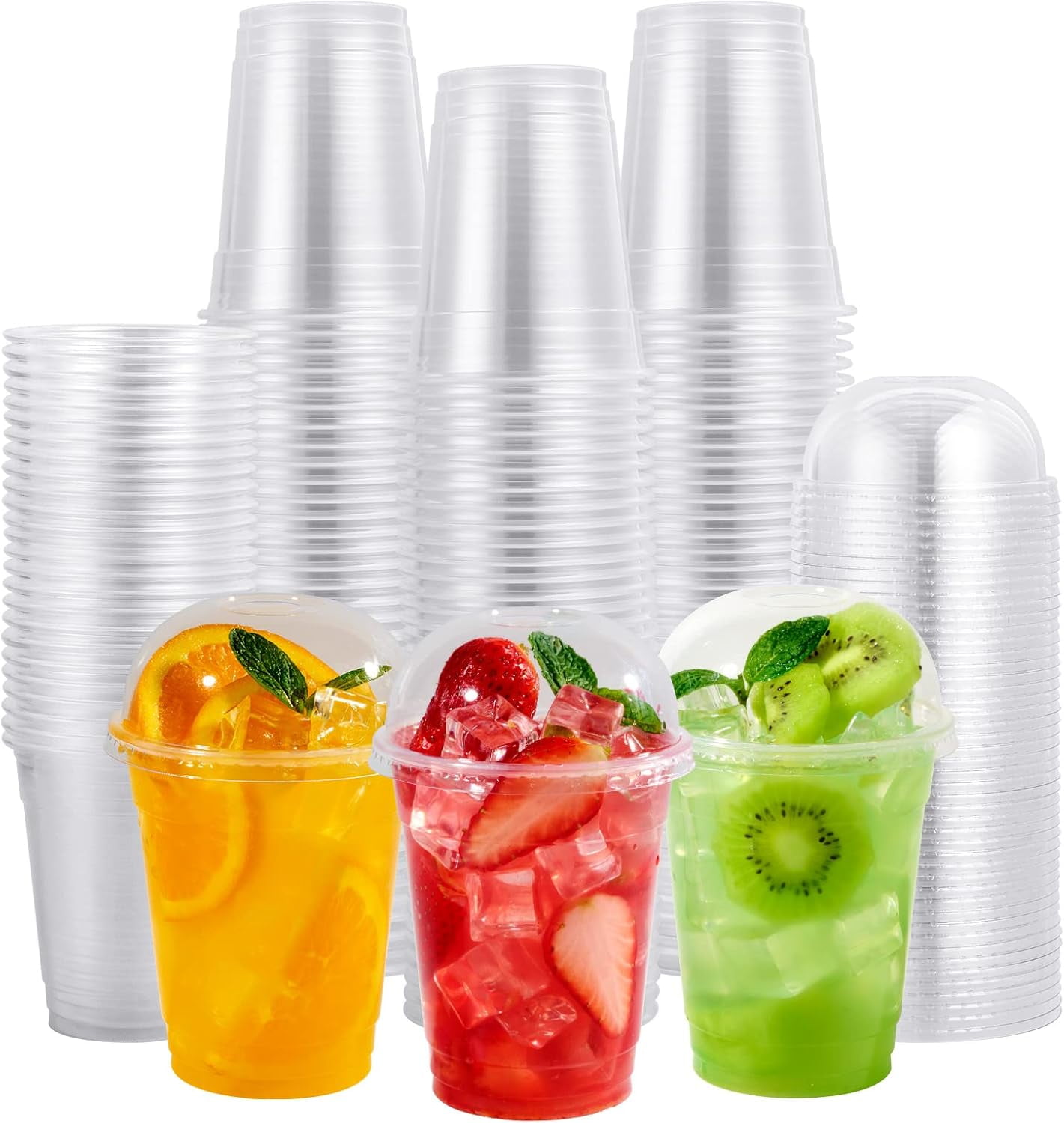 200 PACK 12oz Clear Plastic Cups, Disposable Cold Drinking Cups, 12 ...