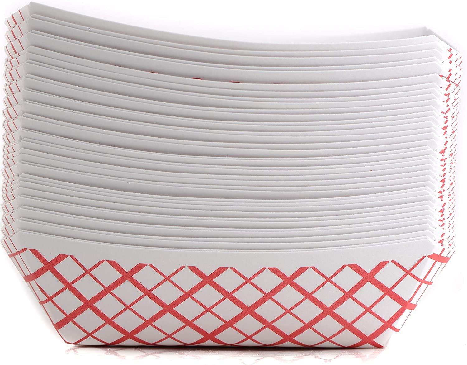 [200 PACK] Heavy Duty Disposable Paper Food Tray (2 LB) - Red Check ...