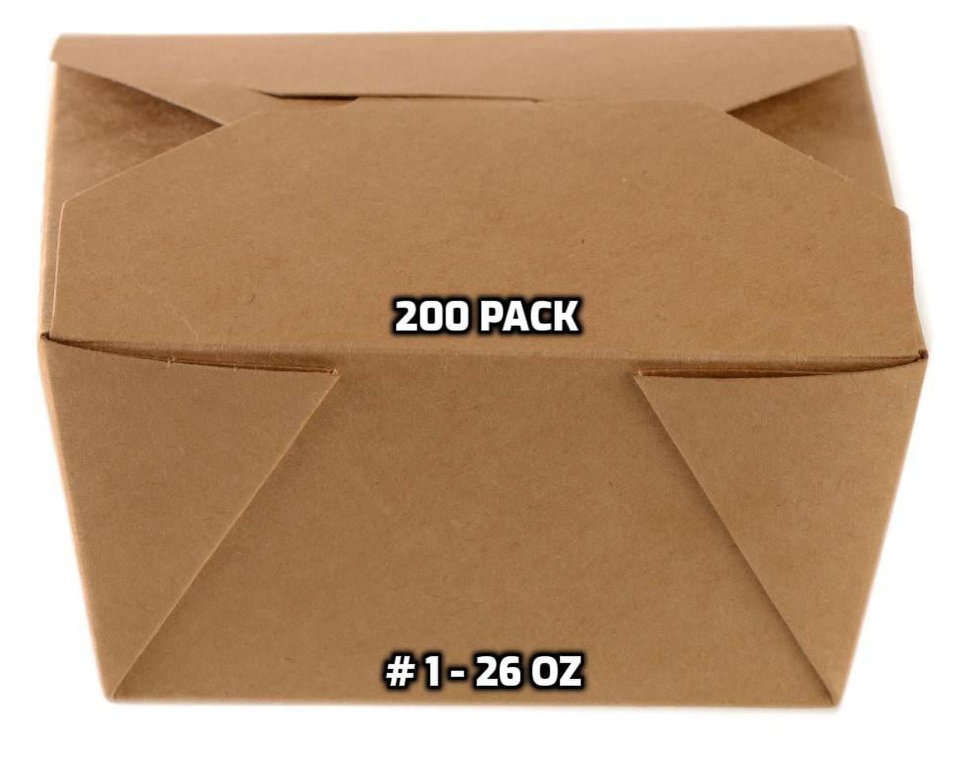 EcoQuality 200 Pack 26 oz Disposable Kraft Paper Food Containers - Leak ...