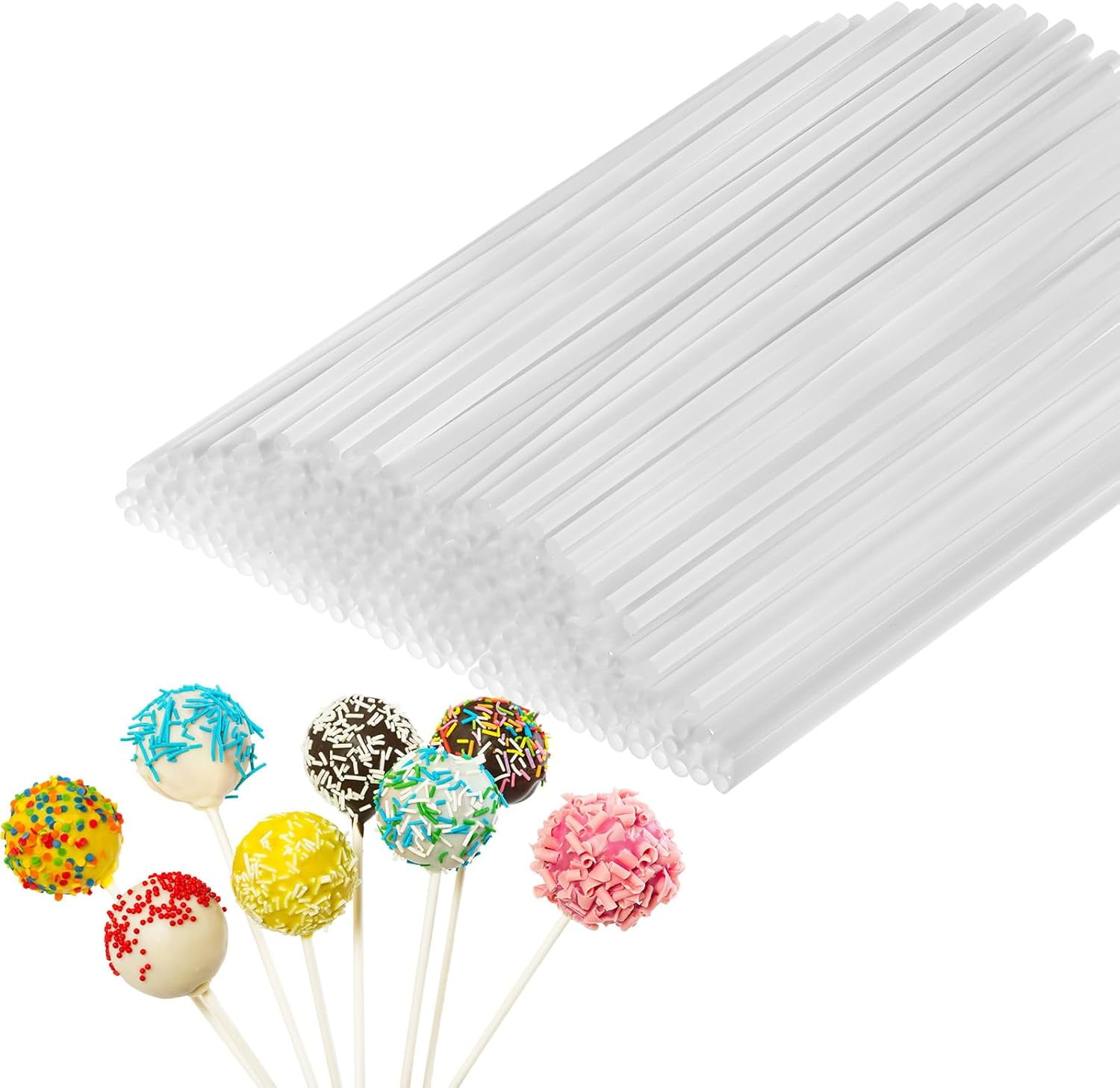 200 PCS Acrylic Lollipop Sticks, 5.9 Inch Candy Sticks White Reusable ...