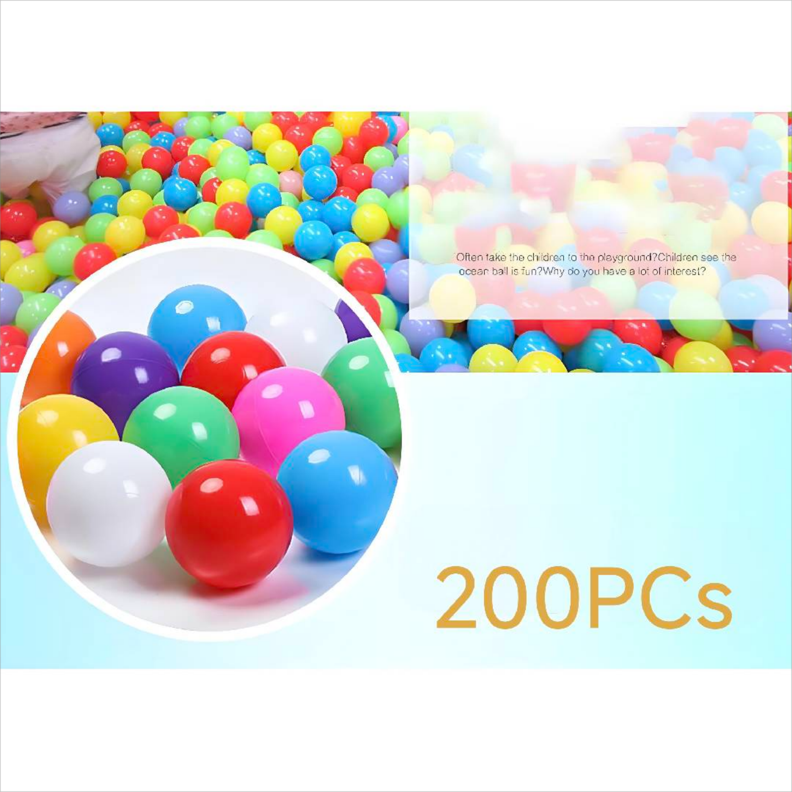 200 PCS Ball Pit Balls Toddlers Play Ball 2.16-inch Ocean Balls Baby ...