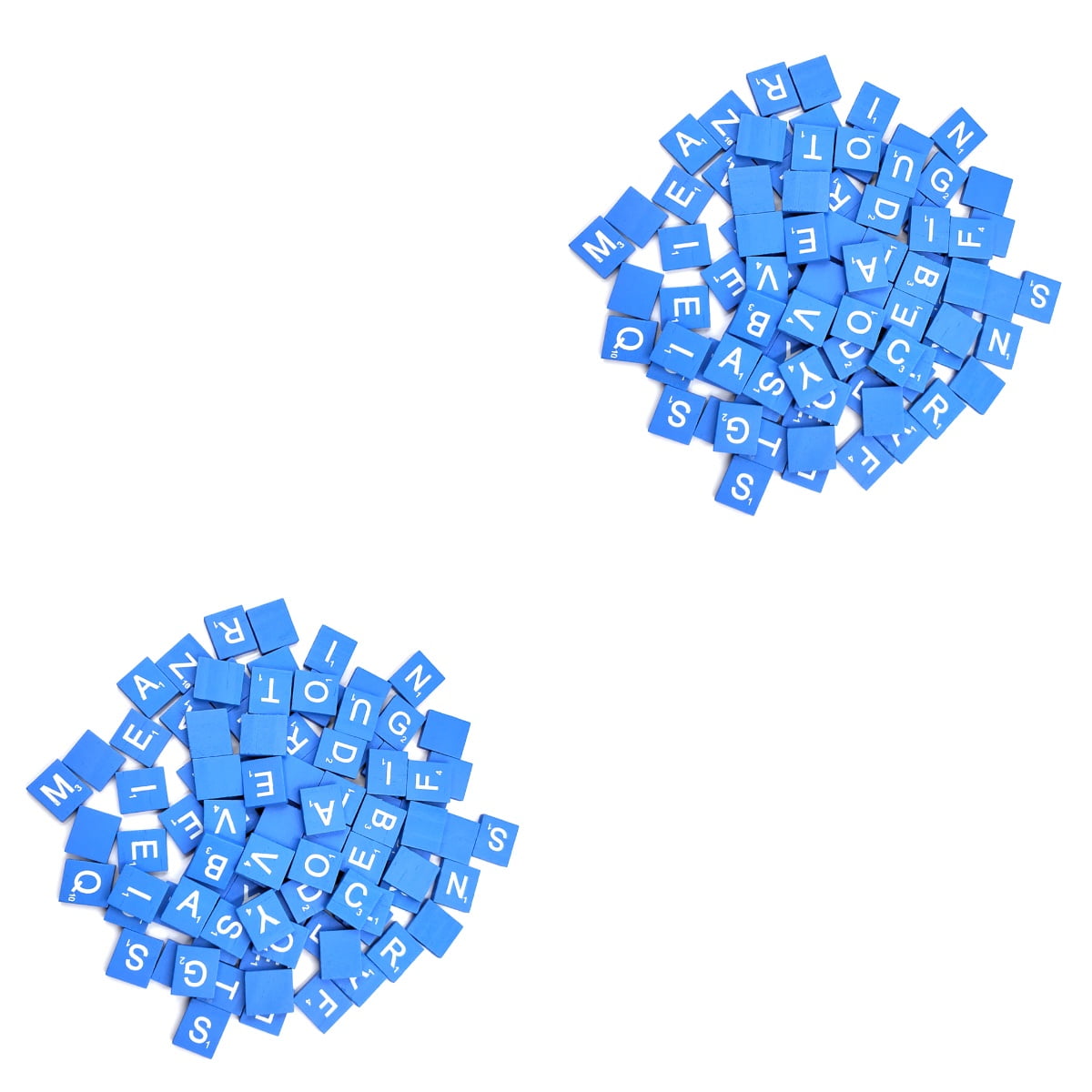 200 PCS Blue Natural Wood Chips DIY 26 English Letters Words Alphabet ...