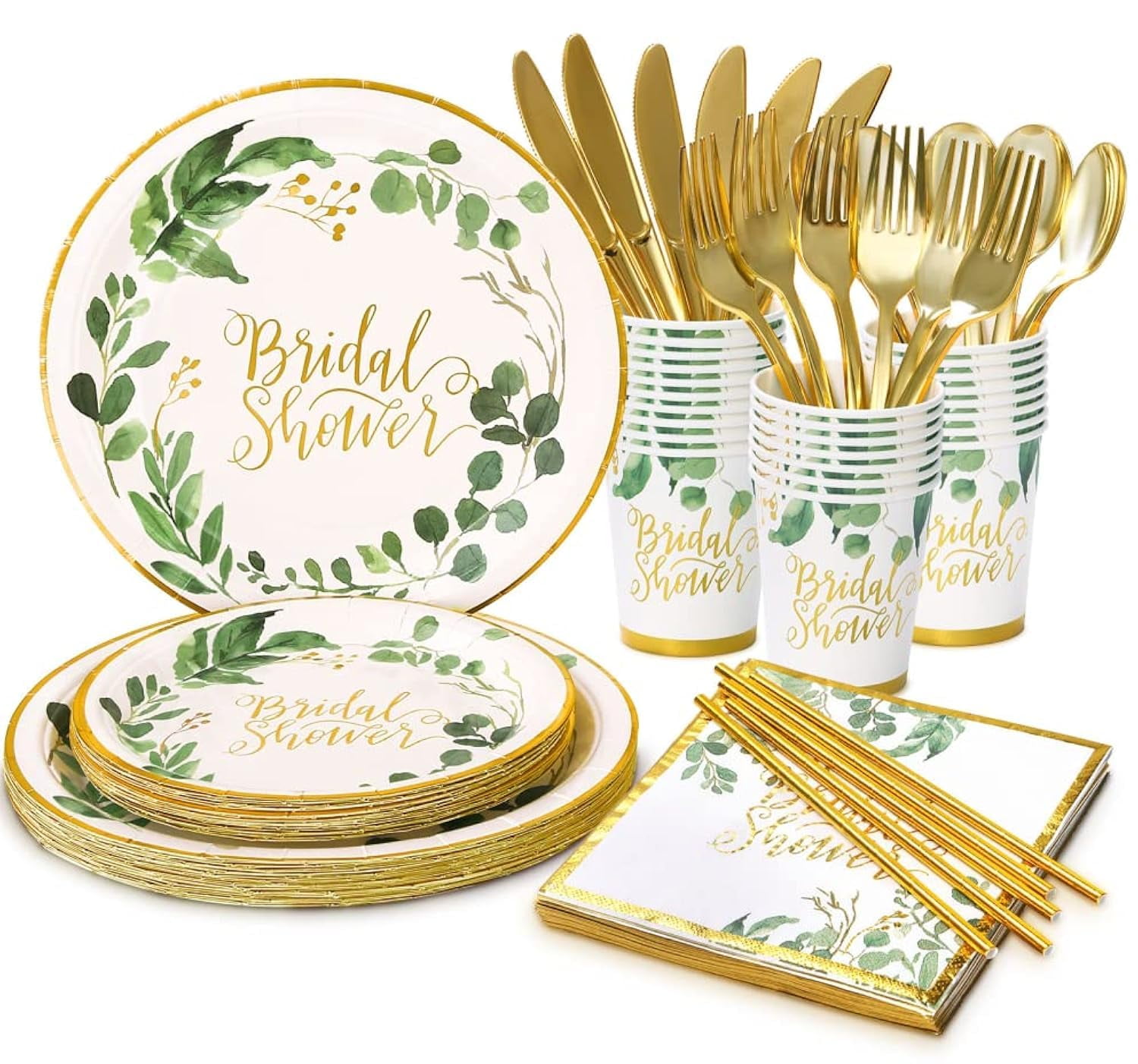 200 PCS Bridal Shower Decorations,Bridal Shower AFN1Plates and Napkins ...