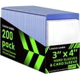 200 PCS Card Sleeves Hard Plastic, Premium Sports Baseball Trading Card ...