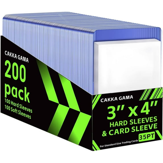 200 PCS Card Sleeves Hard Plastic, Premium Sports Baseball Trading Card ...