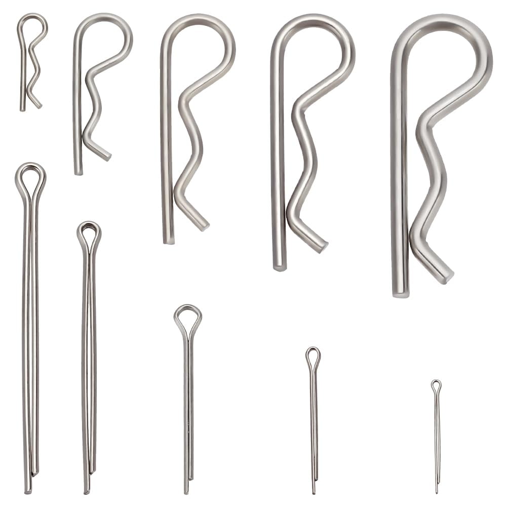 200 PCS Cotter Pins Assortment Kit Stainless Steel Hairpin Cotter Pins ...
