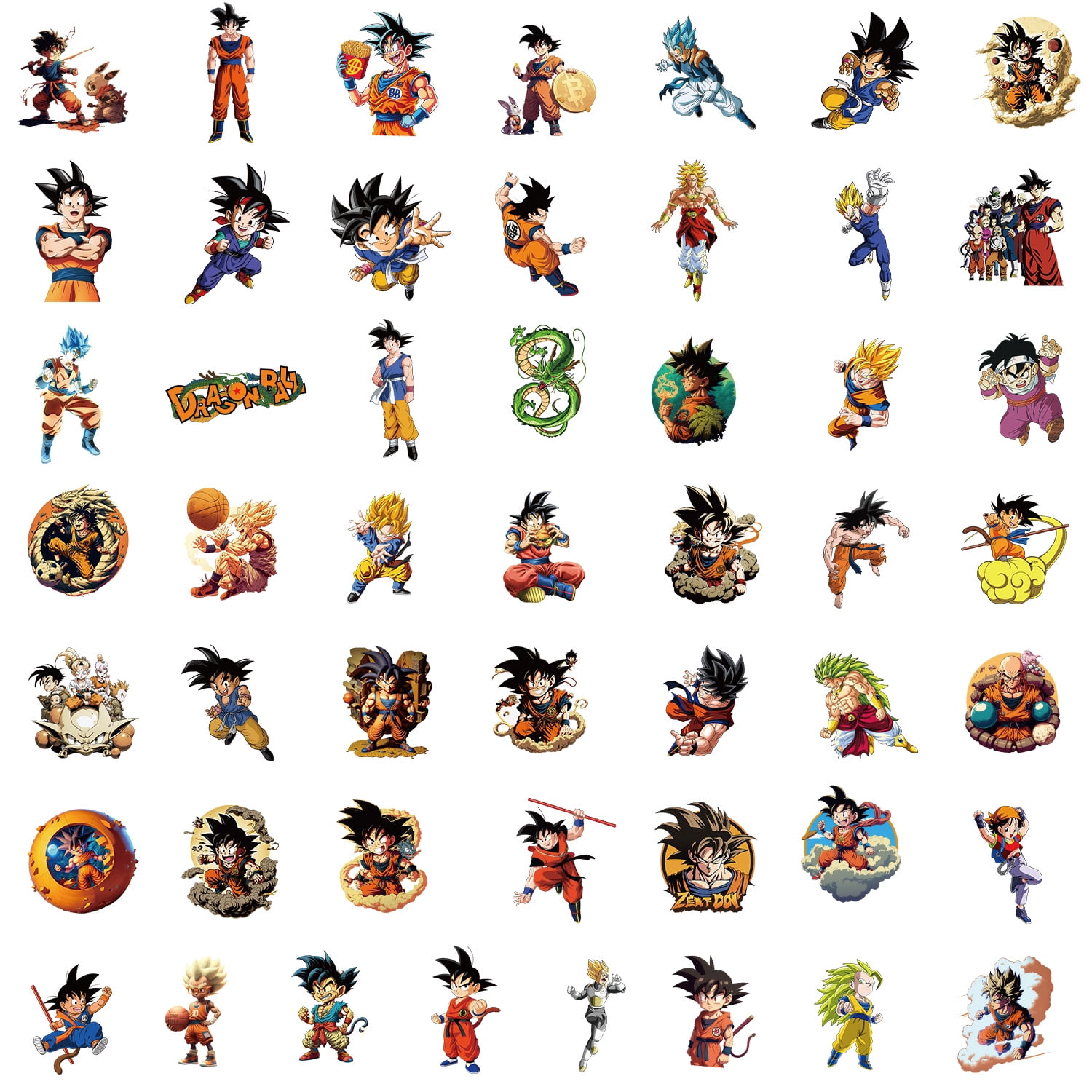 200 PCS Cute Cartoon Dragon_Ball Stickers for Kids Teens, Vinyl ...