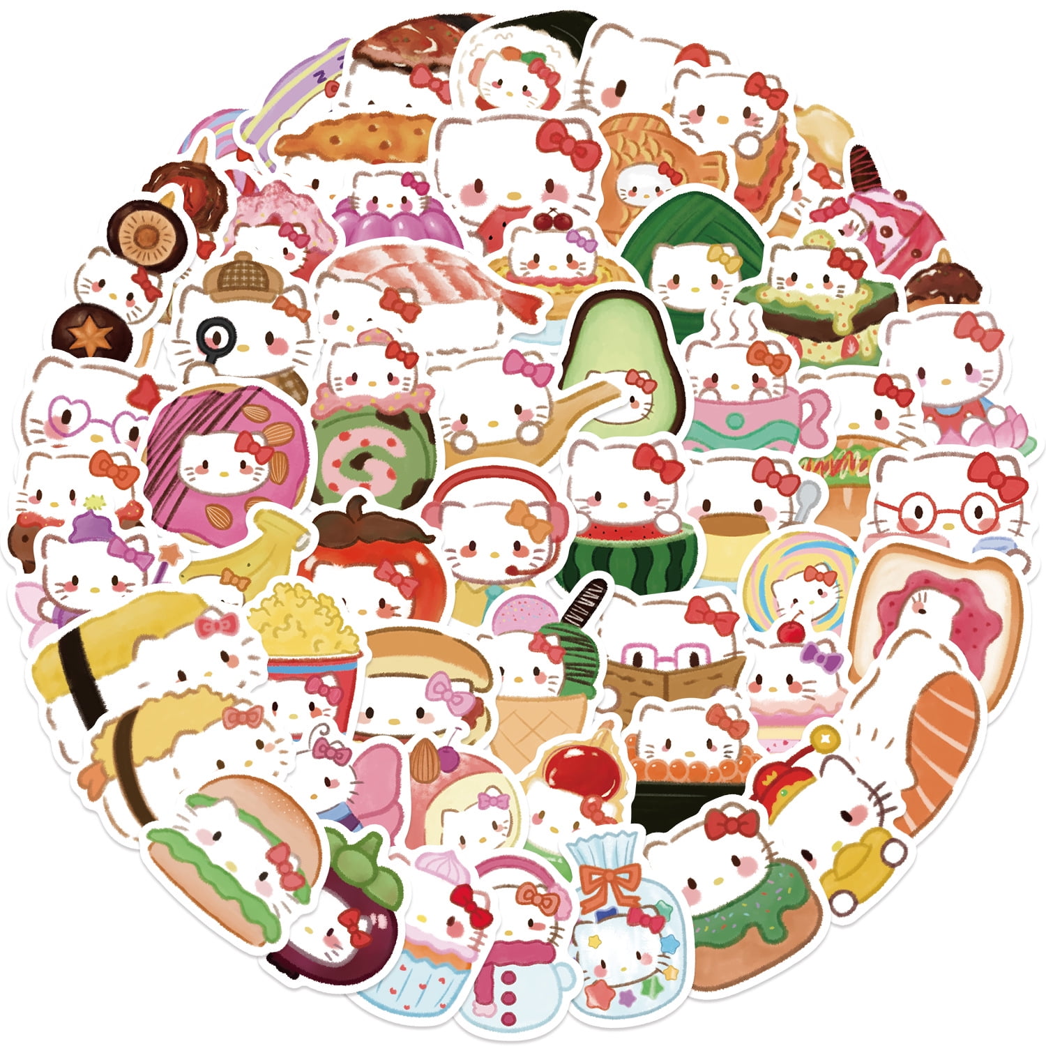 200 PCS Cute Sanrio Hello Kitty Cartoon Stickers for Kids Teens, Vinyl ...