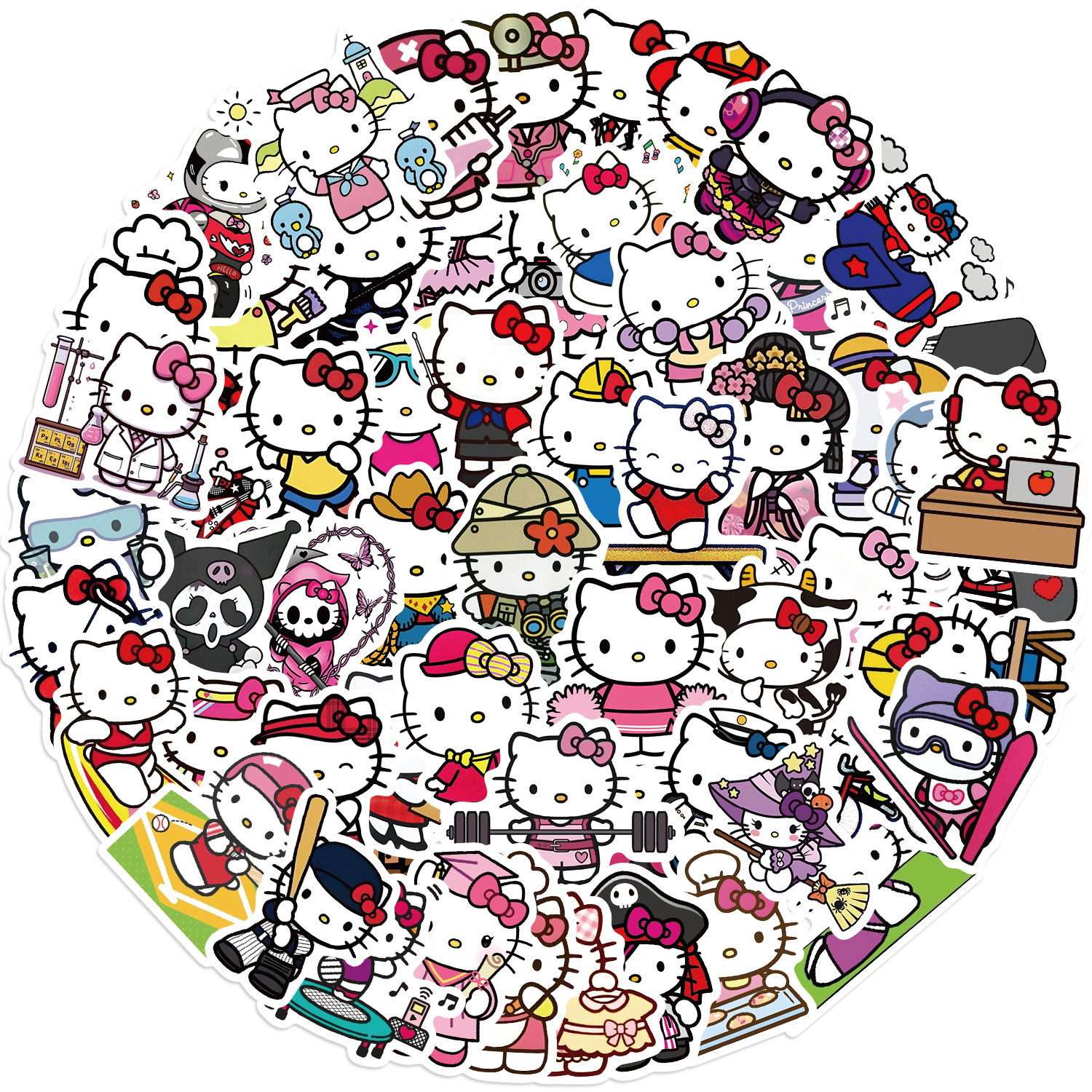 200 PCS Cute Sanrio Hello Kitty Cartoon Stickers for Kids Teens, Vinyl ...