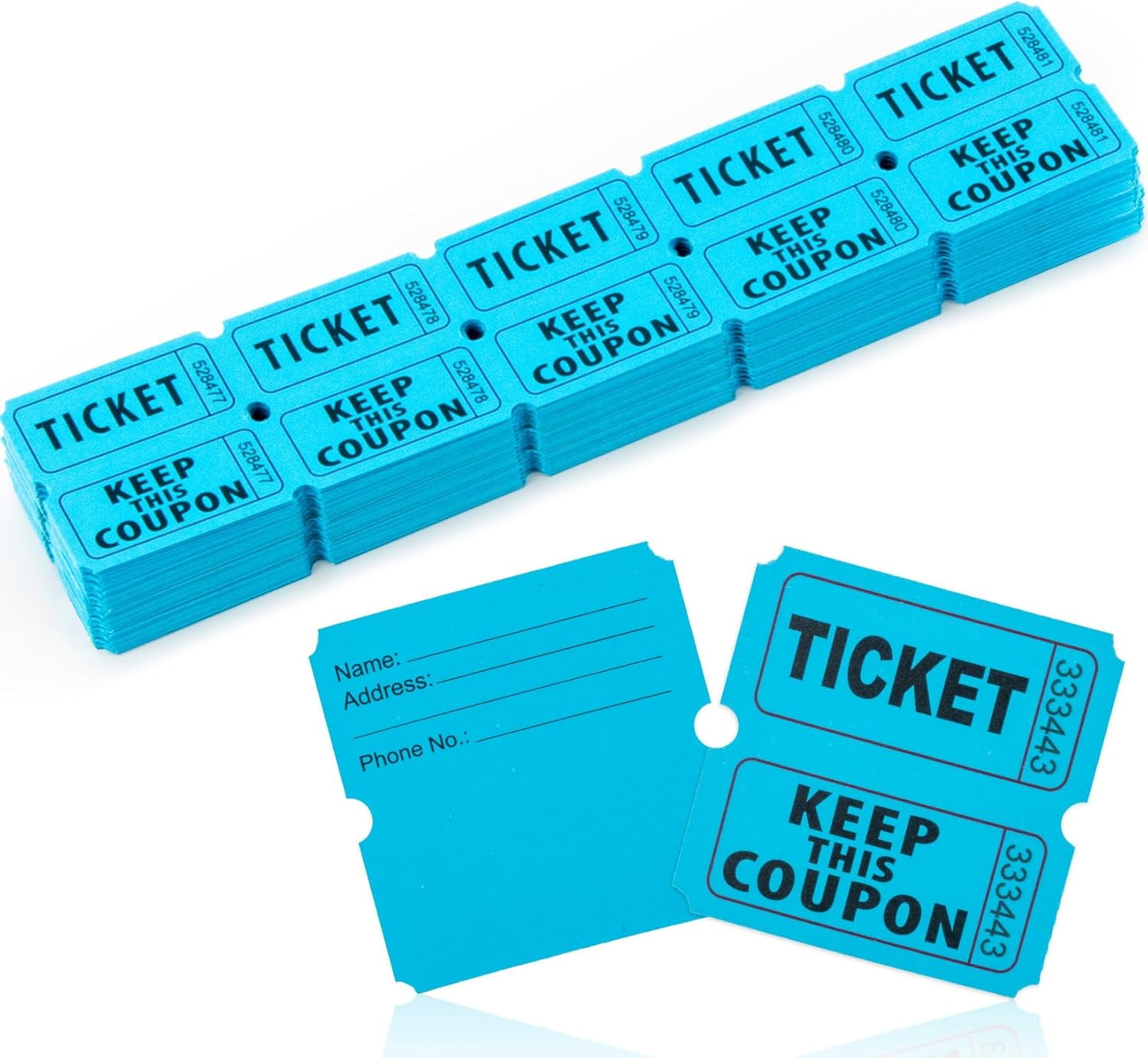 200 PCS Double Roll Raffle Tickets - 50/50 Raffle Tickets Perforated ...