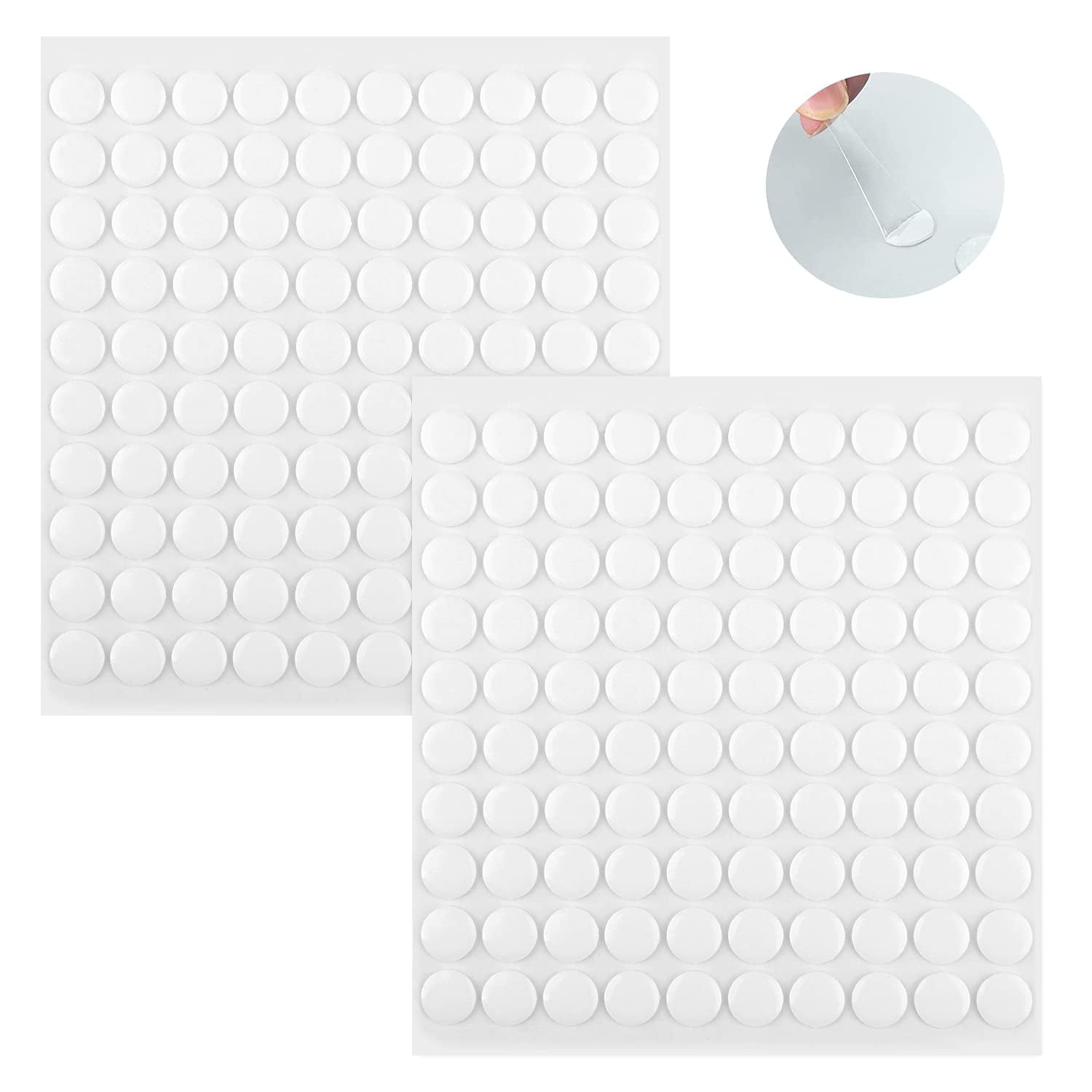 200 PCS Double Sided Adhesive Dots, Clear Removable Sticky Putty No ...