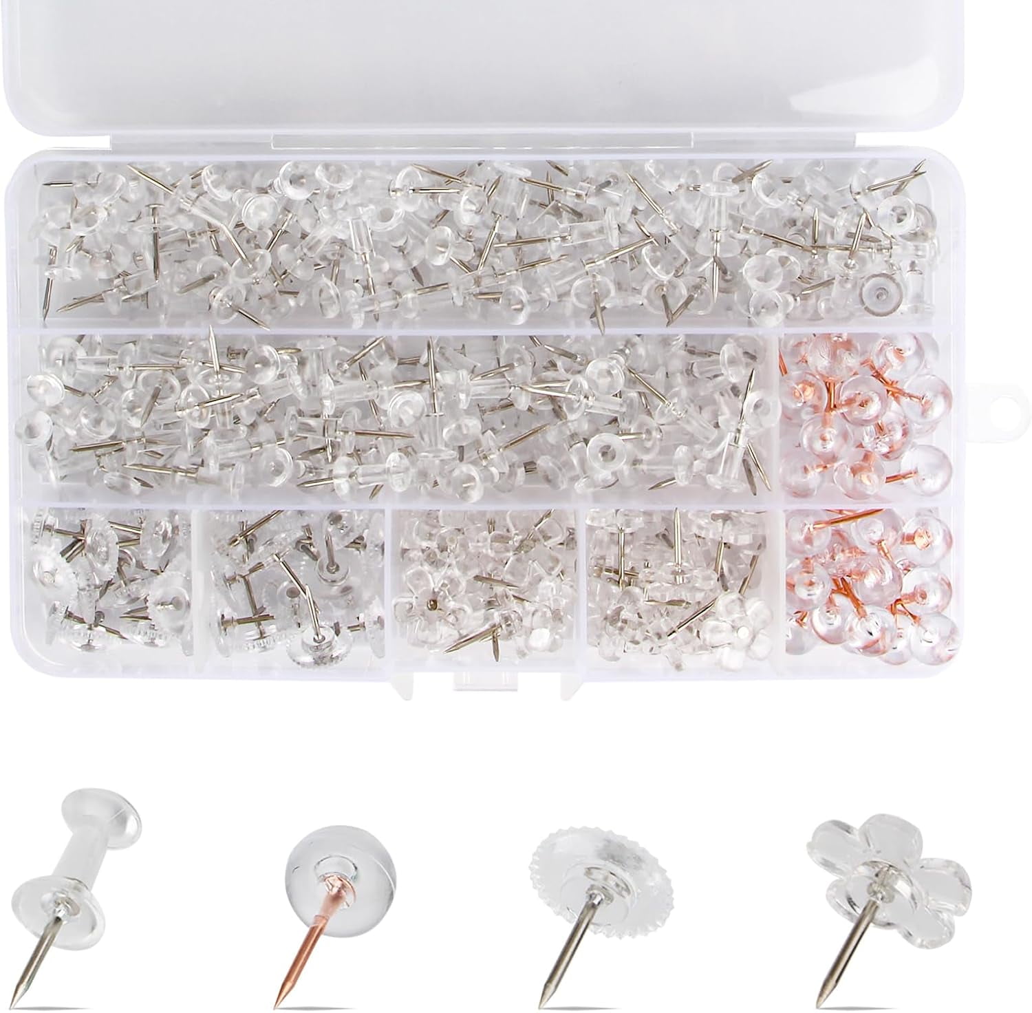 200 PCS Drawing Pins for Notice board 5 Types of Map Push Pins ...