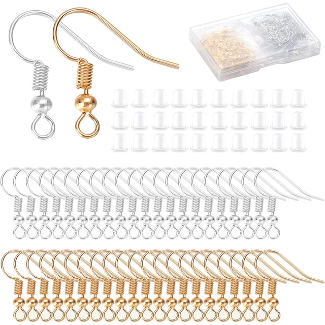 200 PCS Earring Hooks Making Kit with Earring Backs Earring Fish Hooks ...