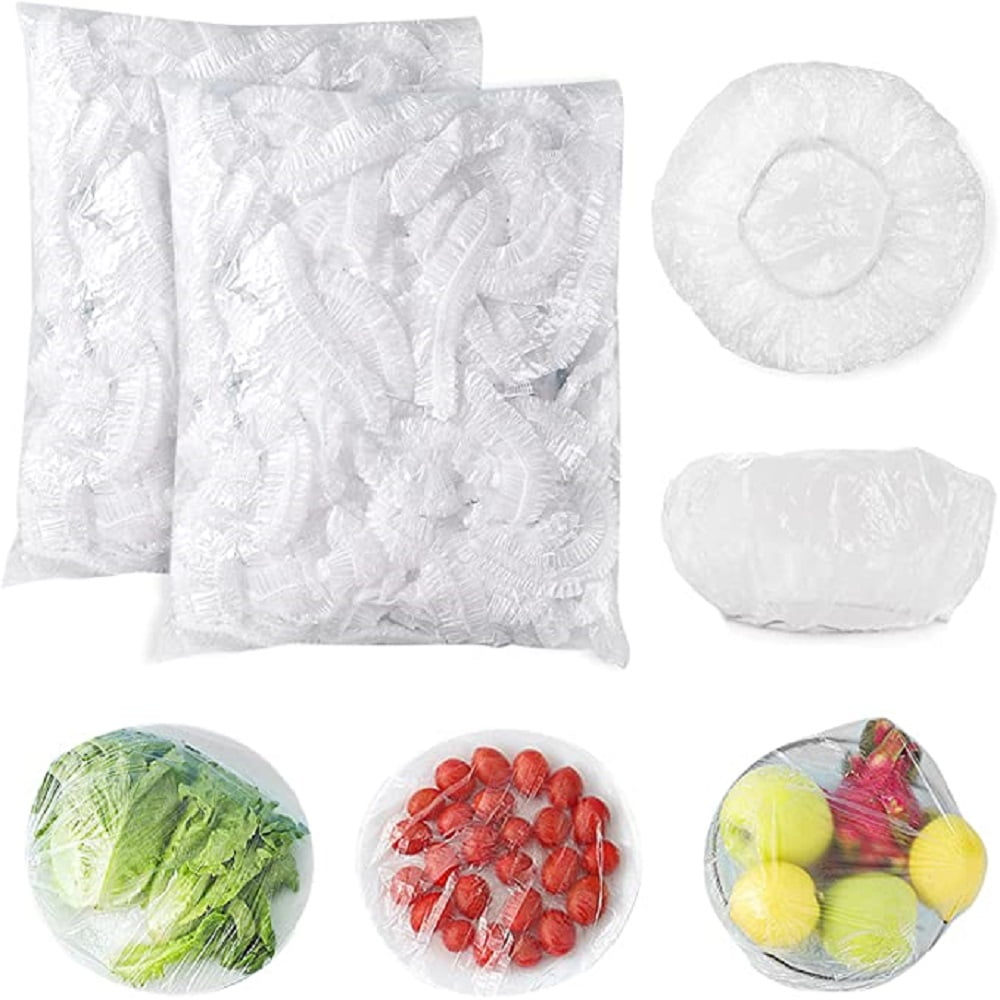 PLGEBR 200 PCS Reusable Elastic Food Storage Covers Microwave Safe ...