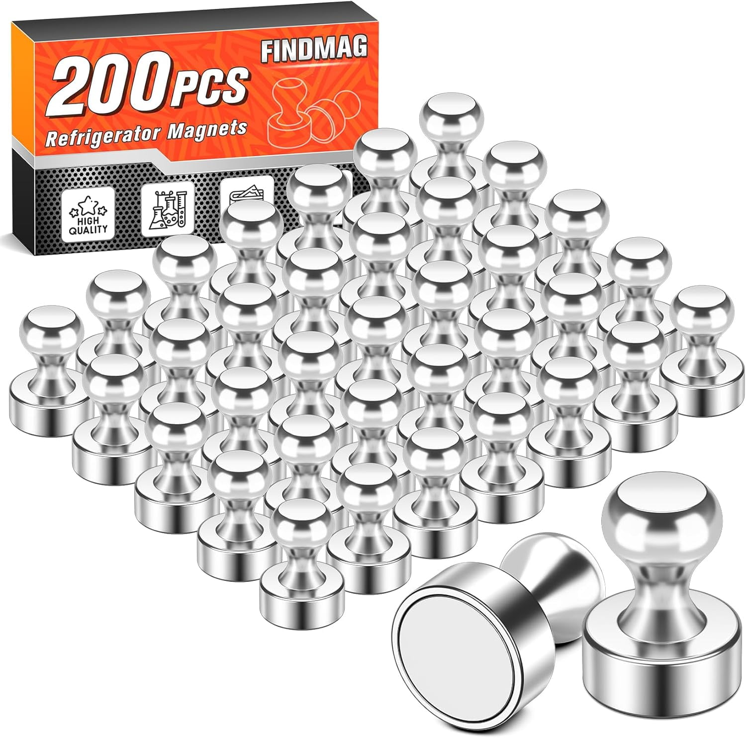 200 PCS Fridge Magnets, Strogn Refrigerator Magnets for Whiteboard ...