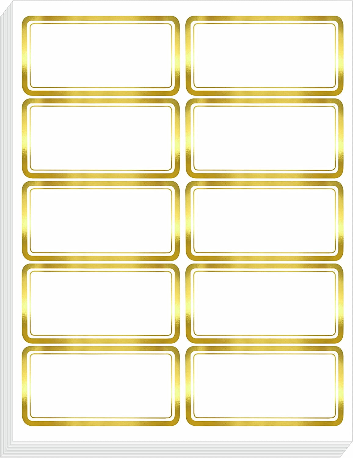200 PCS Gold Metallic Name Labels, Blank Name Tag Stickers with ...
