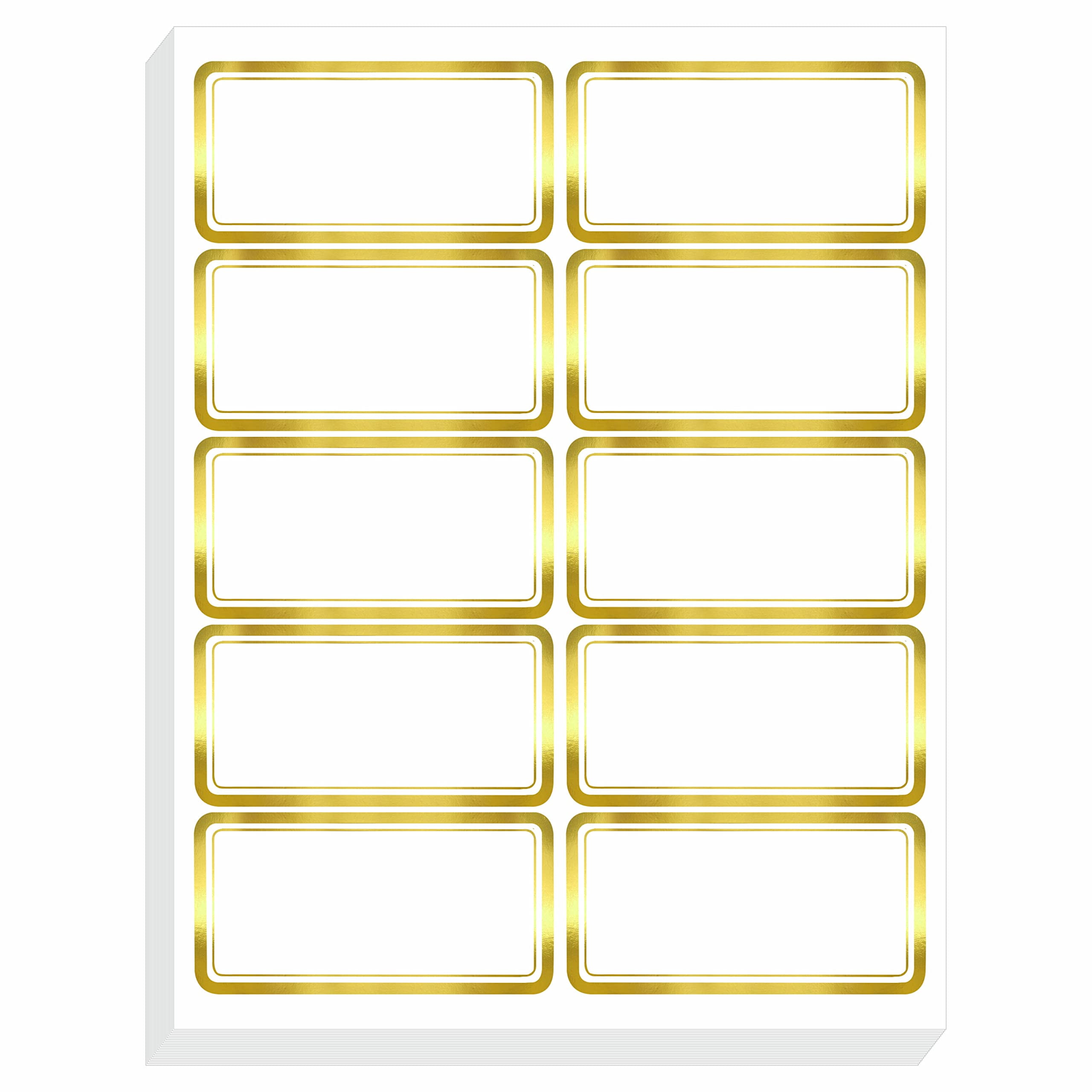 200 PCS Gold Metallic Name Labels, Blank Name Tag Stickers with ...