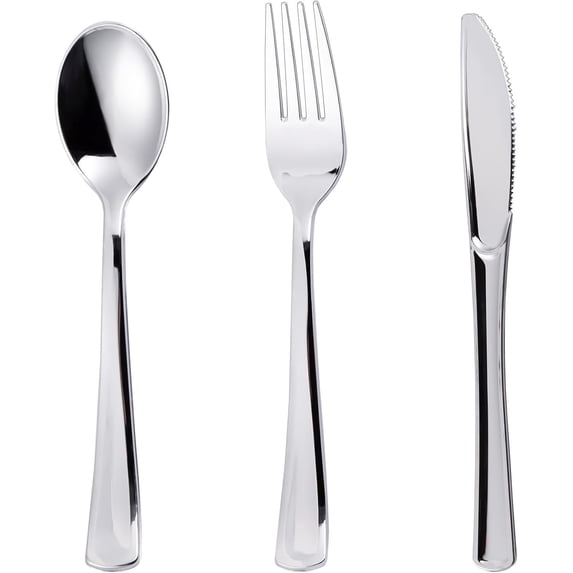 200 PCS Gold Plastic Silverware - Disposable Gold Plastic Silverware ...