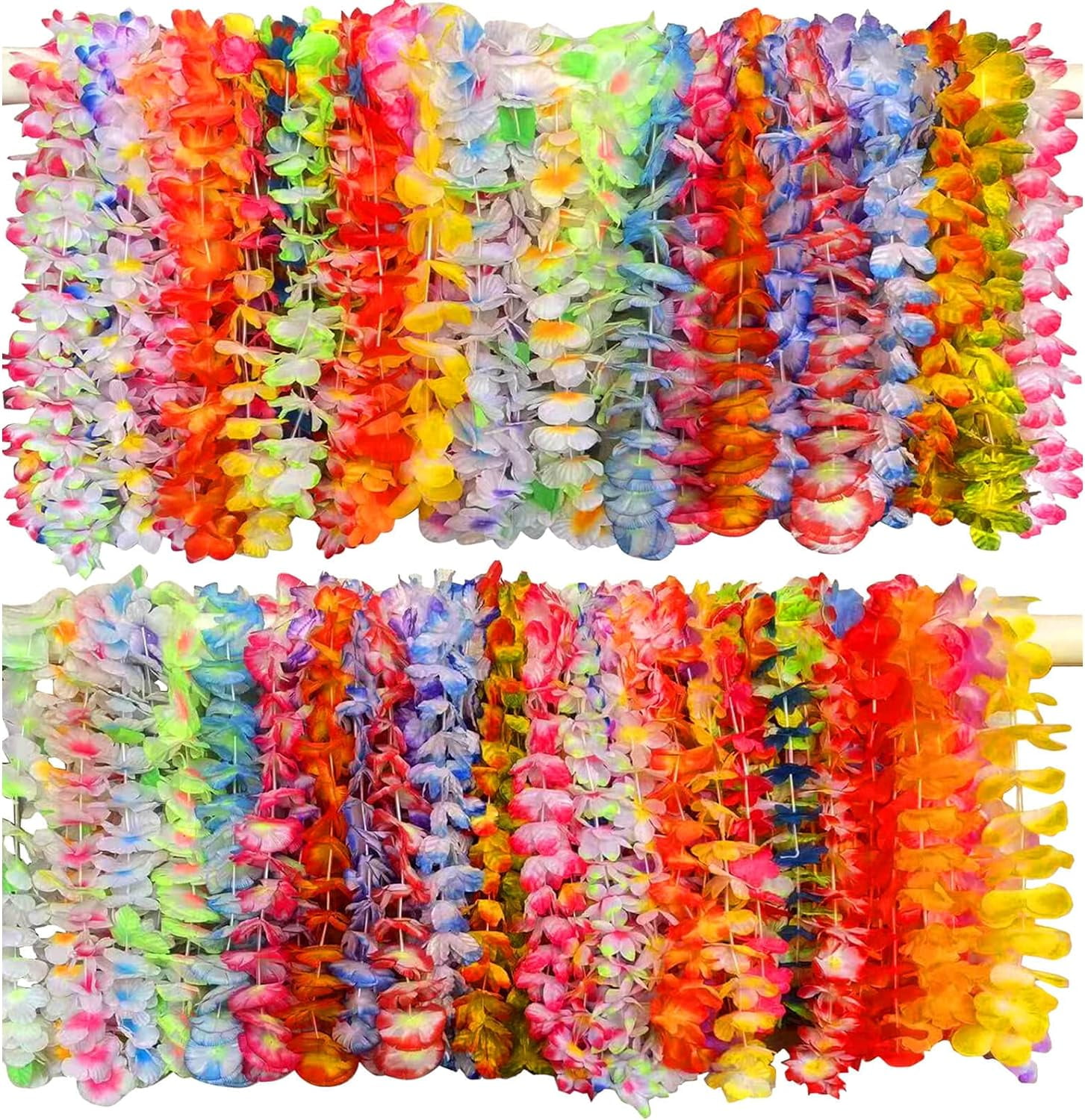 200 PCS Hawaiian Leis Neck Vibrant Colors Assortment for Luan Party ...