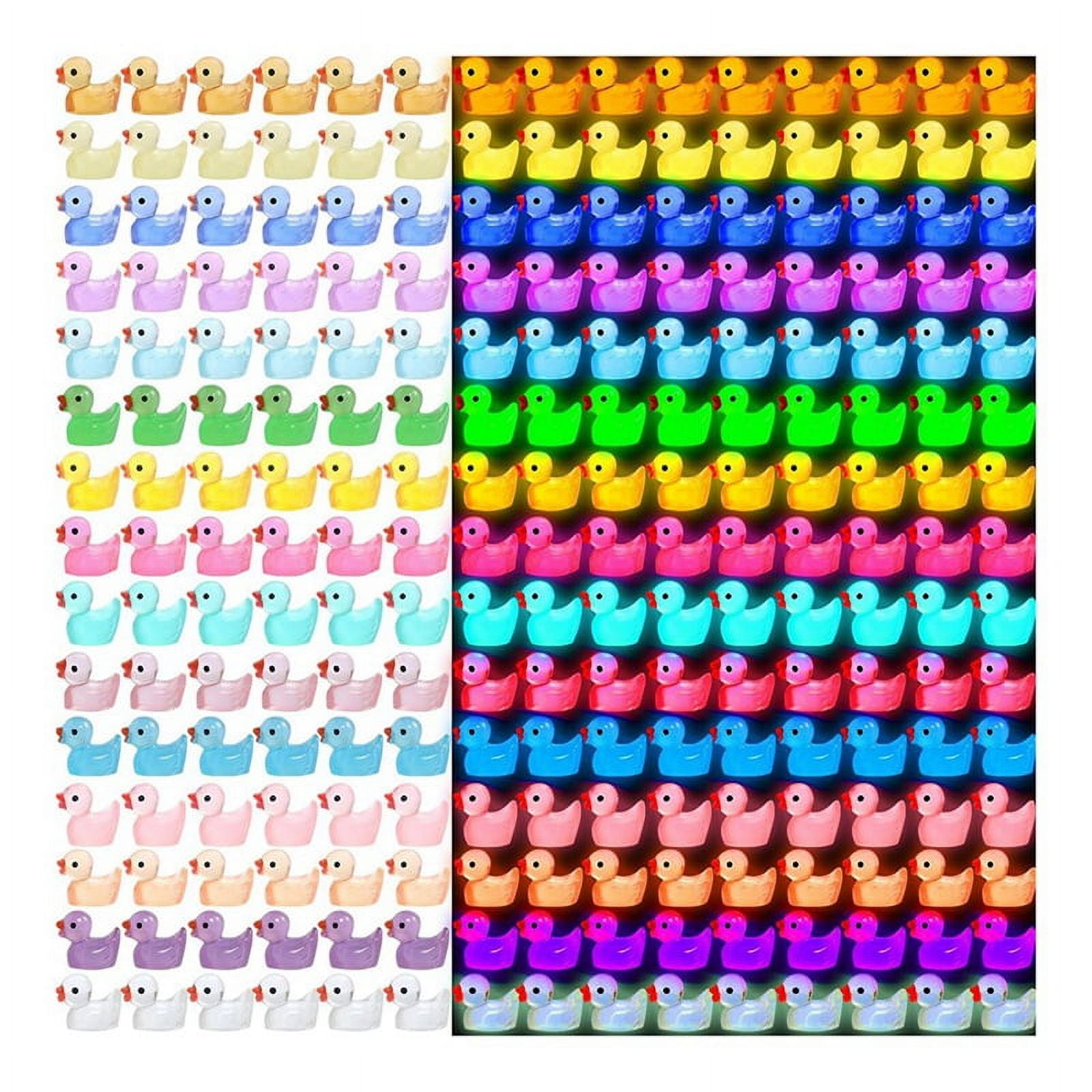 200 PCS Luminous Mini Resin Ducks Glow in the Dark Tiny Duck for Garden ...