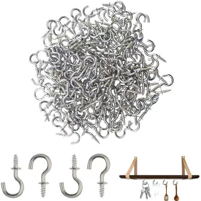 200 PCS Mini Ceiling Screw Hooks for Hanging 1/2 Inch Cup Hooks Screw ...