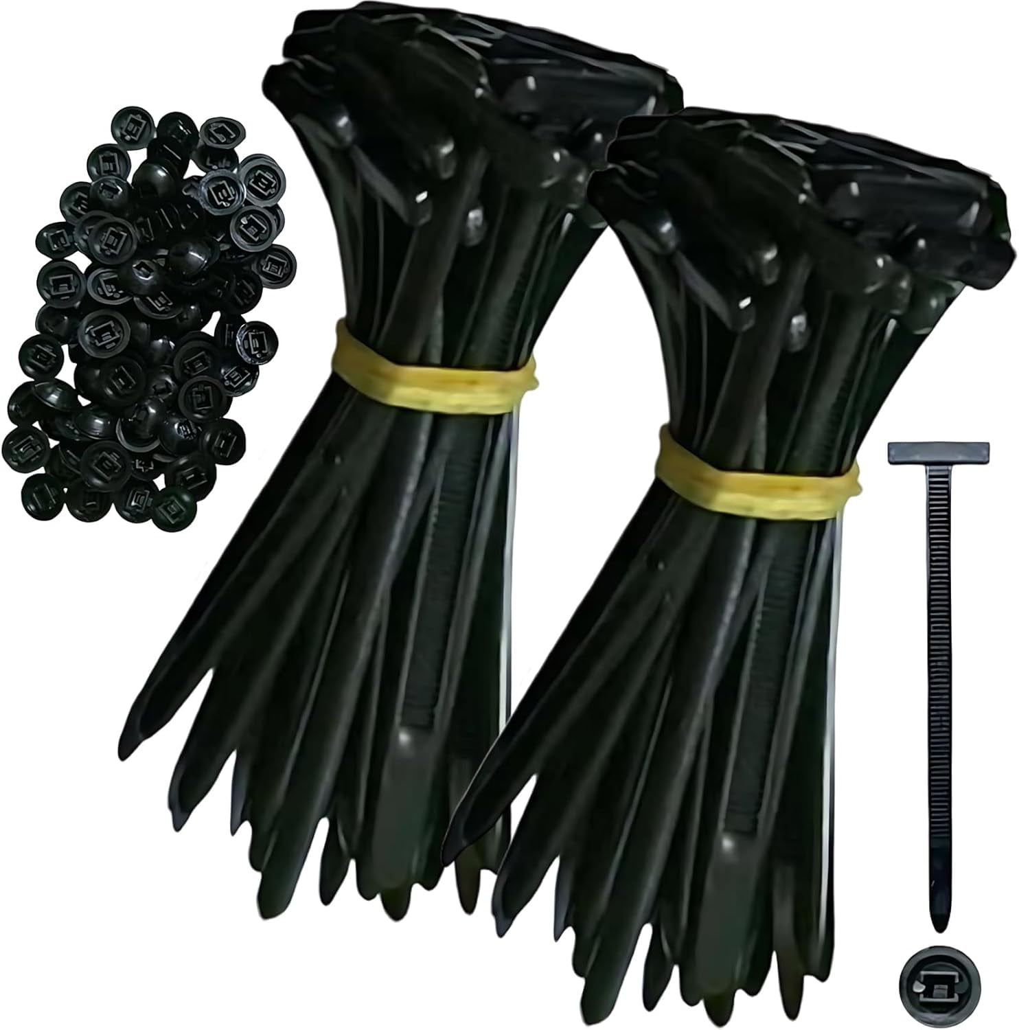 200 PCS Nylon Universal Cable Tie Buckle, 2025 New Magic Cable Tie Buckle, Heavy Duty Self ...