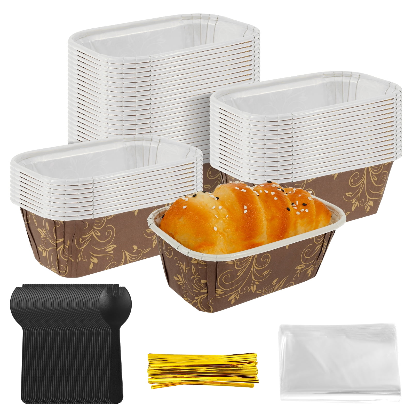 200 PCS Paper Baking Loft Pans Kit Versatile Firm Rectangle Paper ...