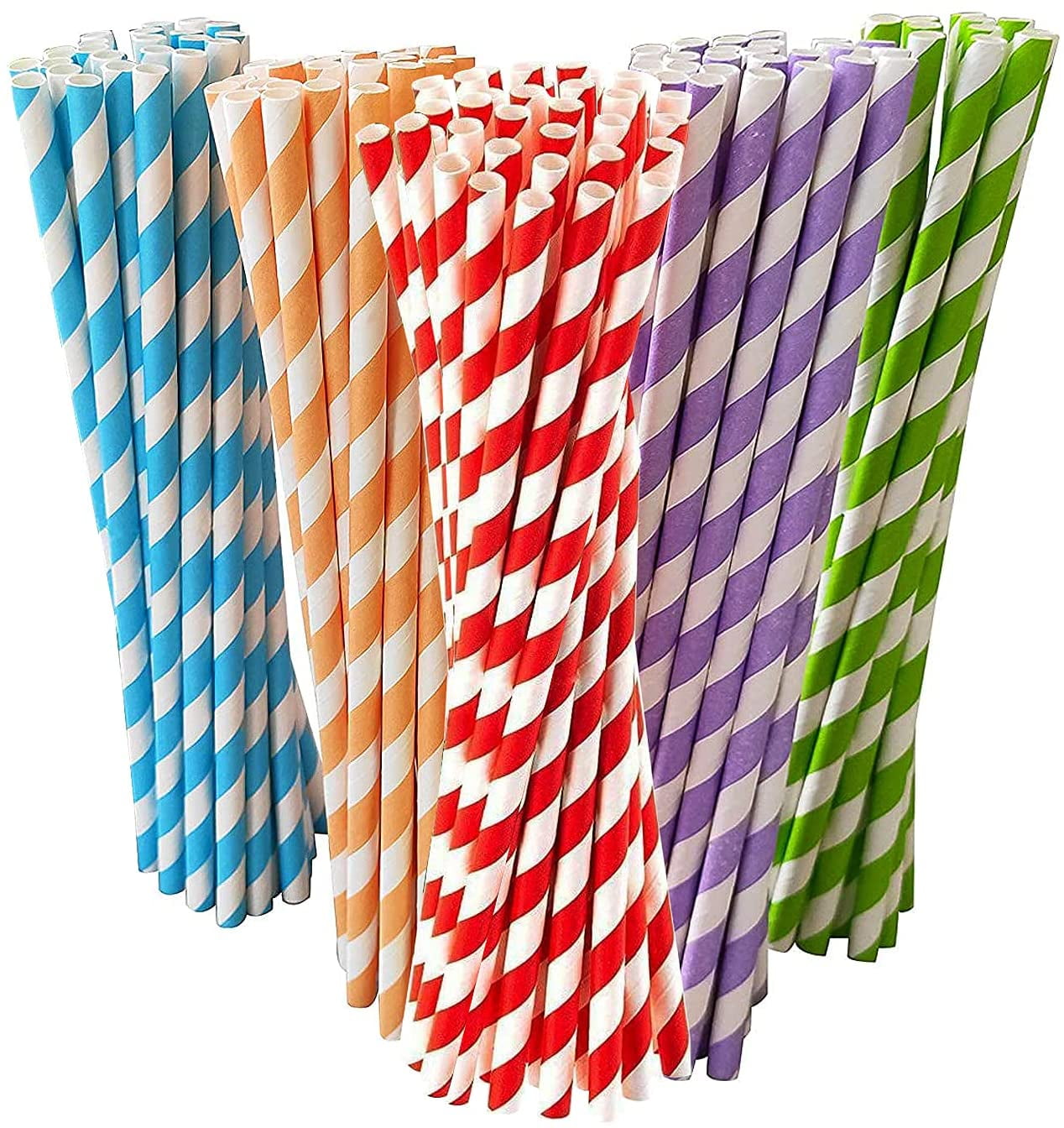 200 PCS Paper Straws 100% Biodegradable Drinking Straw Durable and ...