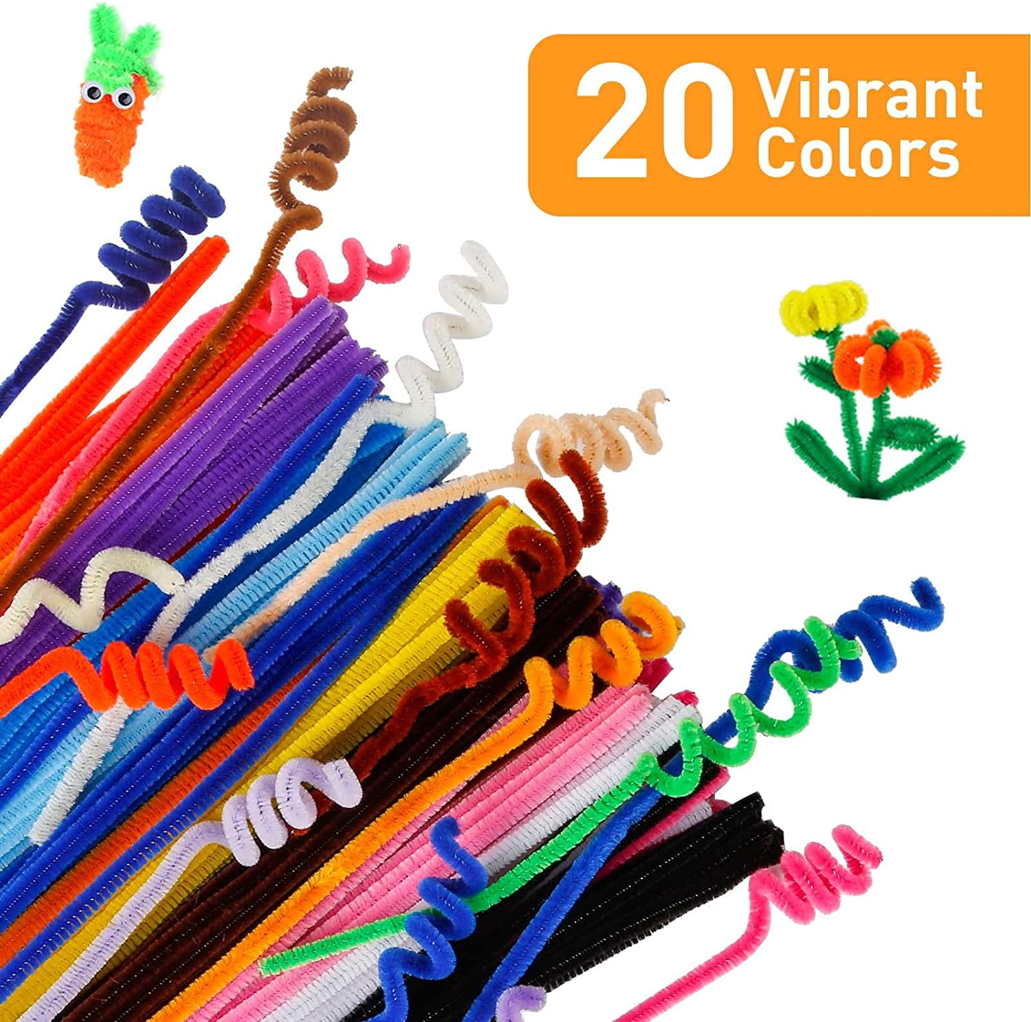 Assorted Sticks - 200 PCS Multi-Color Pipe Cleaner Craft Supplies for ...