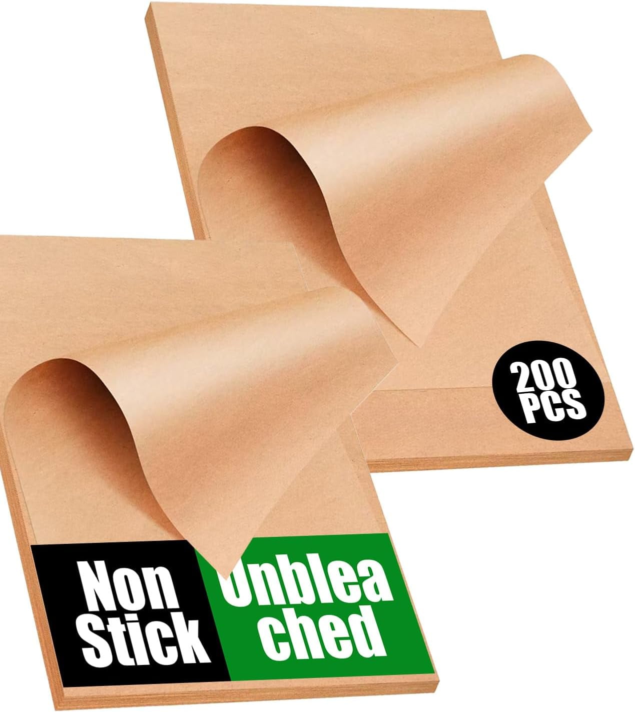 200 PCS Unbleached Parchment Paper Sheets for Baking 12x16 Inches, Non ...