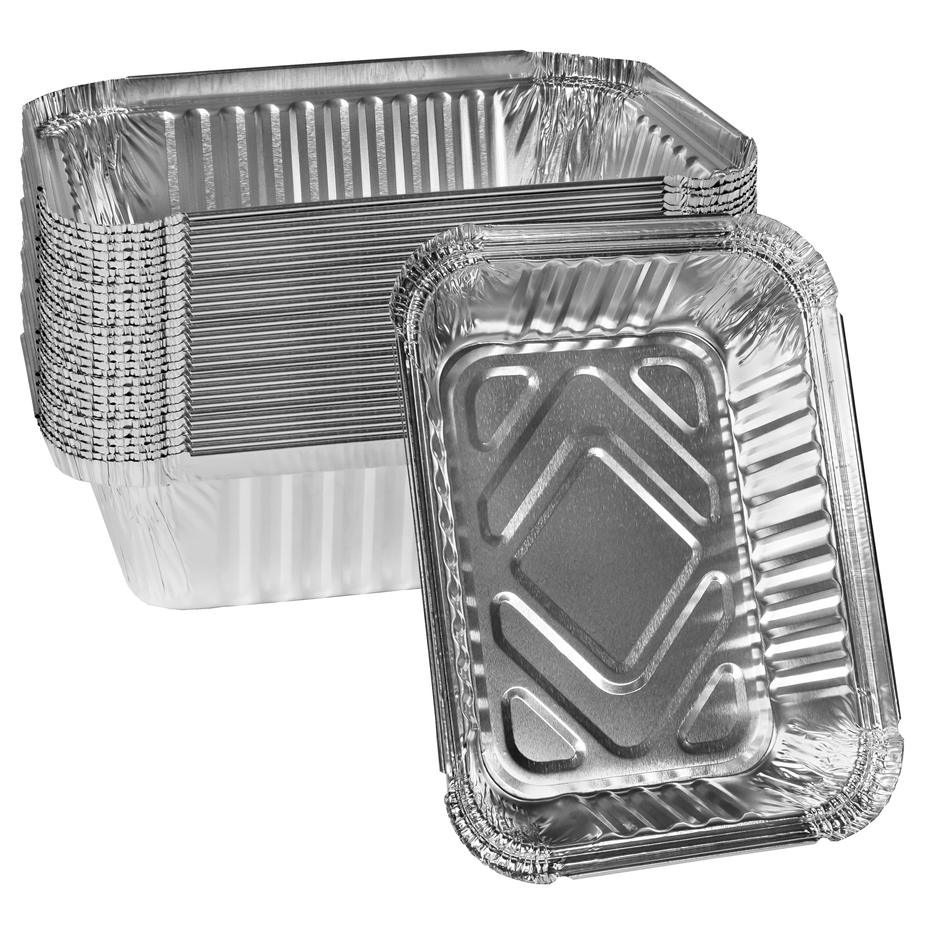 [200 Pack] 1.5 LB Oblong Take Out Foil Baking Pans Shallow - 768 ...
