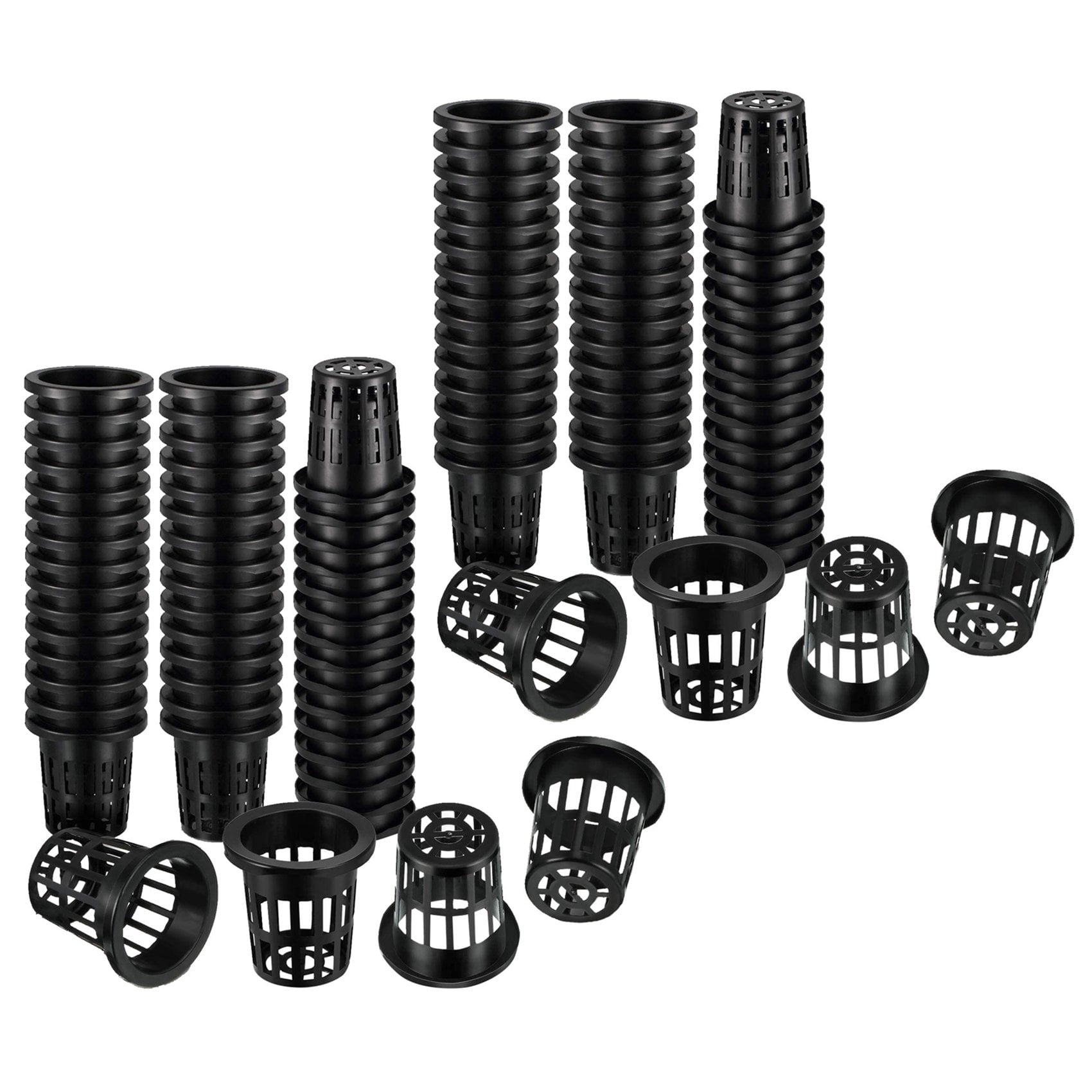 200 Pack 1.77 Inch Net Cups Slotted Mesh Wide Lip Filter Plant Net Pot ...