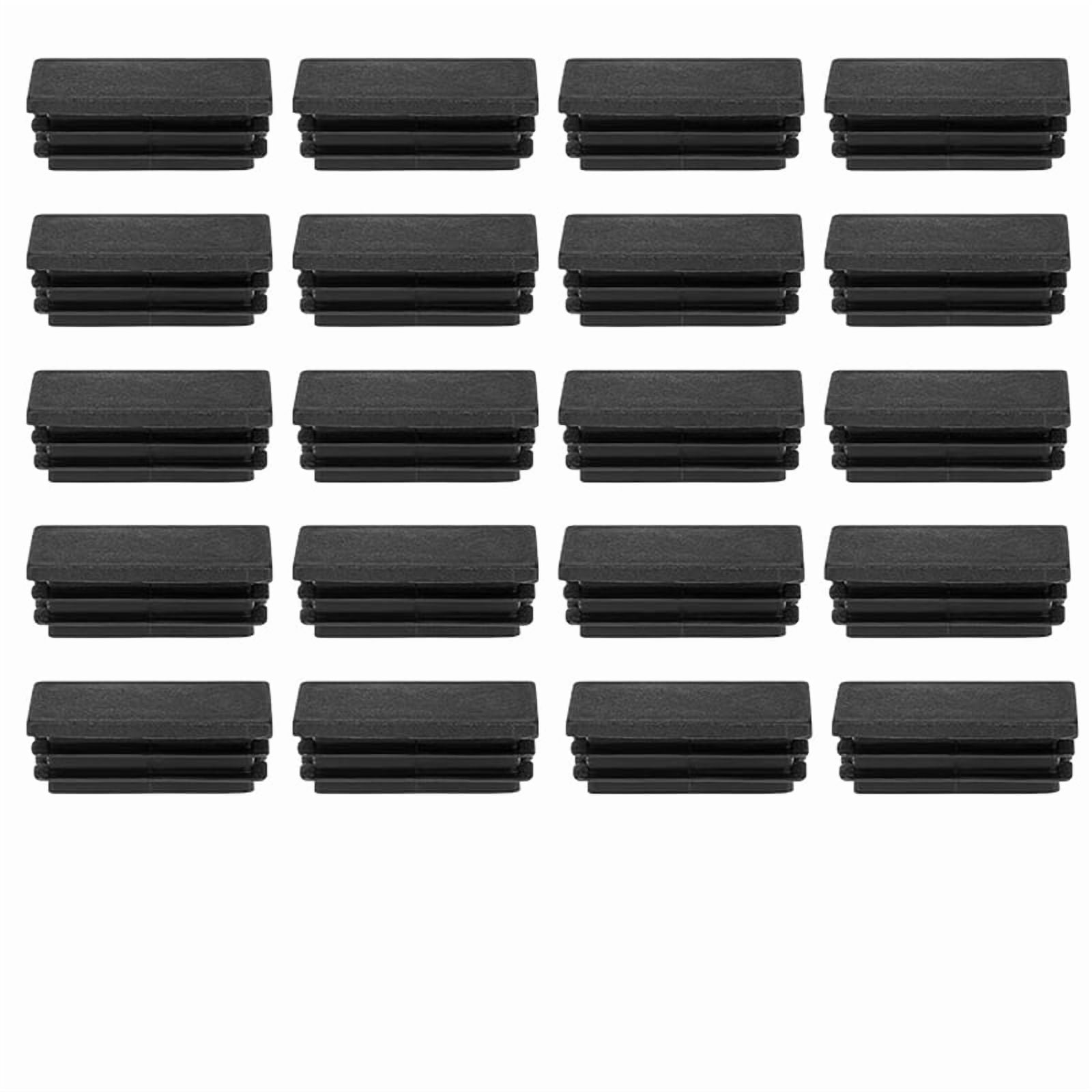 200 Pack 1 X 2 Inch Rectangle End Caps Tubing End Caps Black Plastic ...