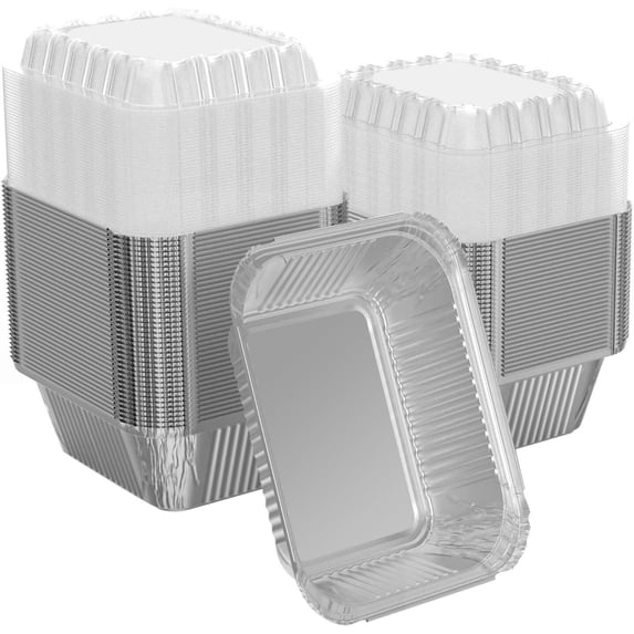 200 Pack 1 lb Rectangular Disposable Aluminum Foil Pan 16 oz Take Out ...