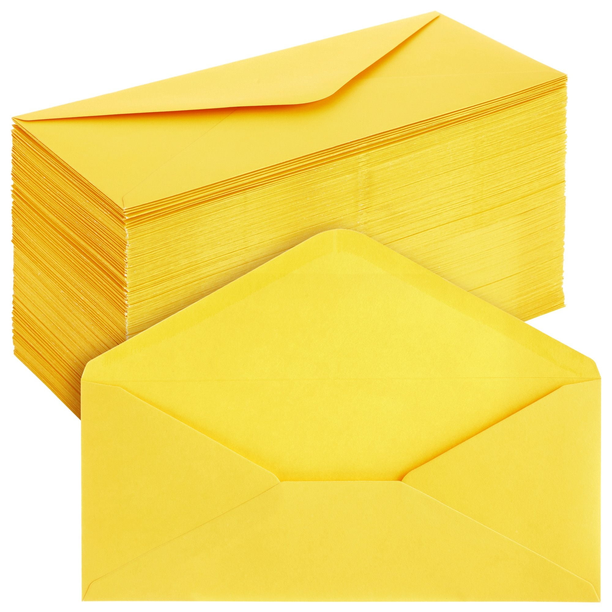 200 Pack #10 Yellow Colored Envelopes Bulk - Gummed Seal Letter Size ...