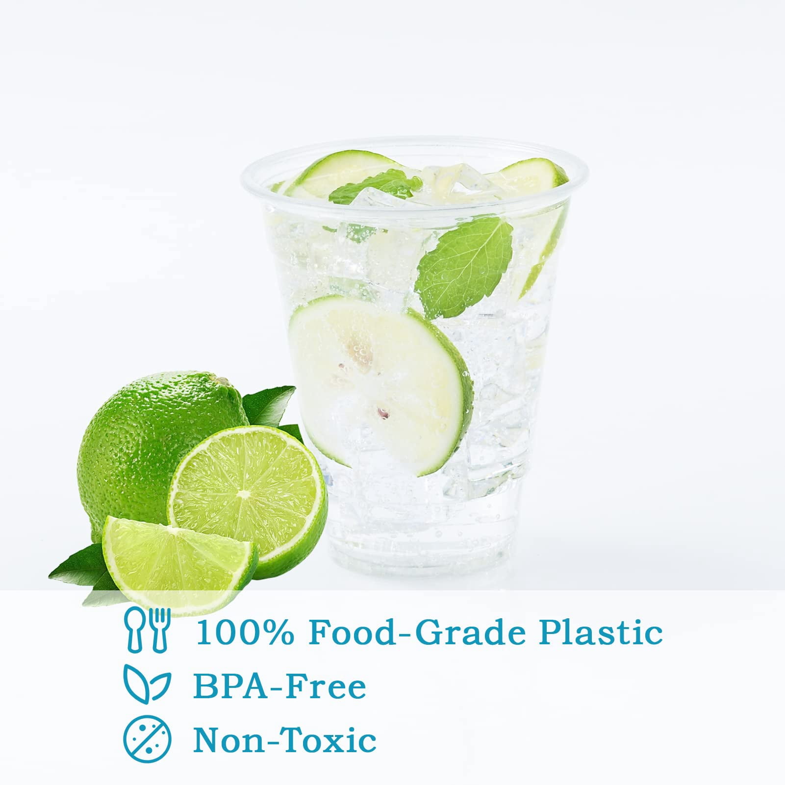 200 Pack 12 Oz Clear Plastic Cups Disposable Crystal Party For Iced ...