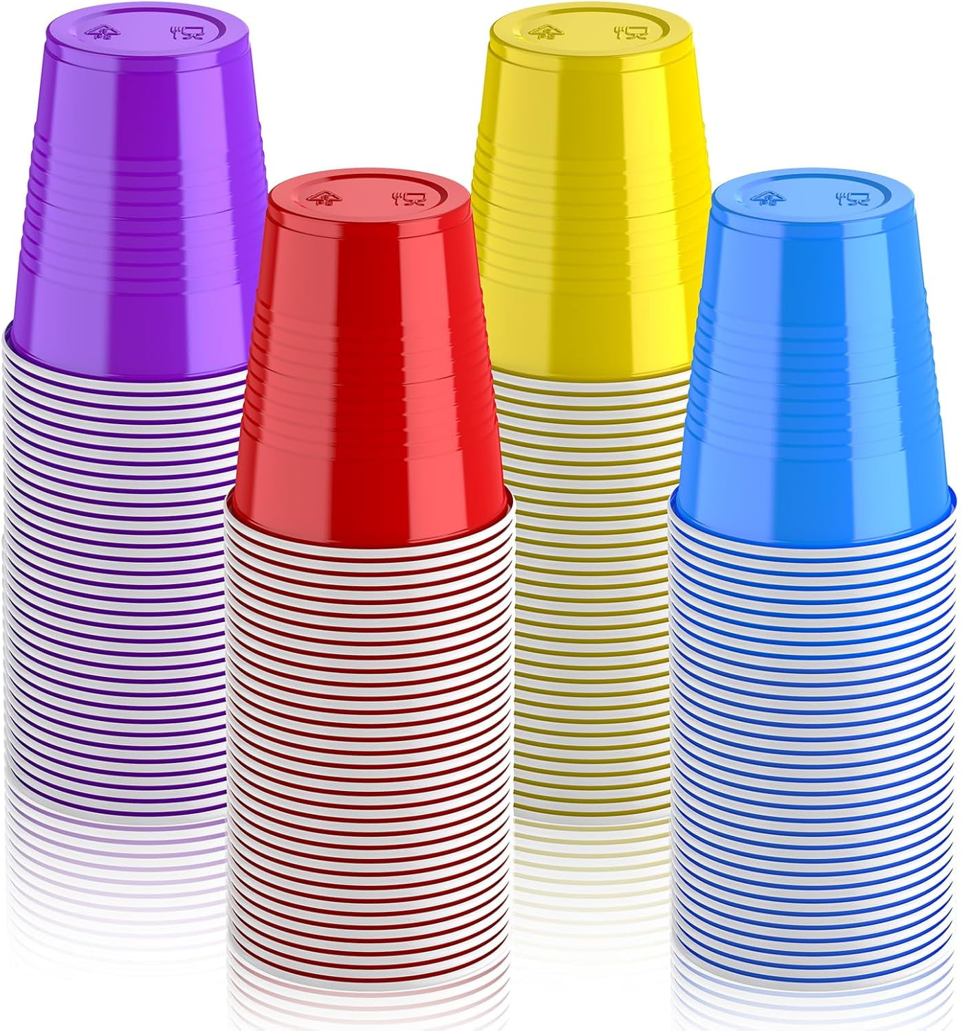 200 Pack 12 oz Disposable Plastic Cups, Assorted Color Plastic Party ...
